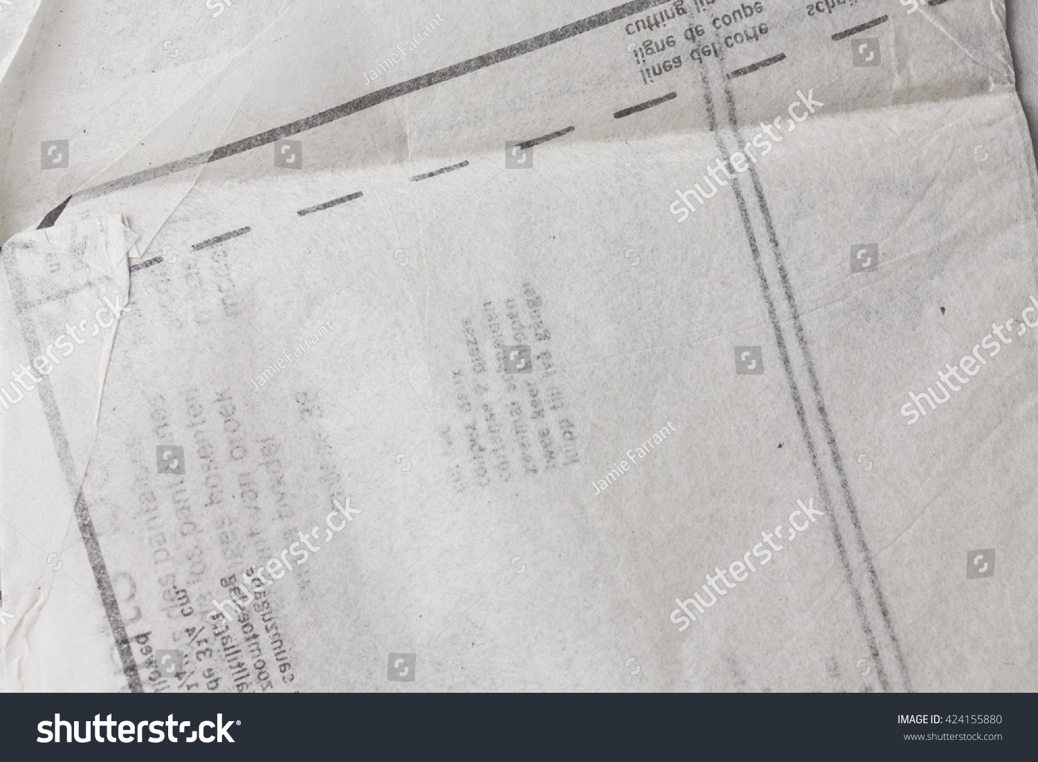 Sewing Pattern On Thin Paper Background Stock Photo 424155880 ...