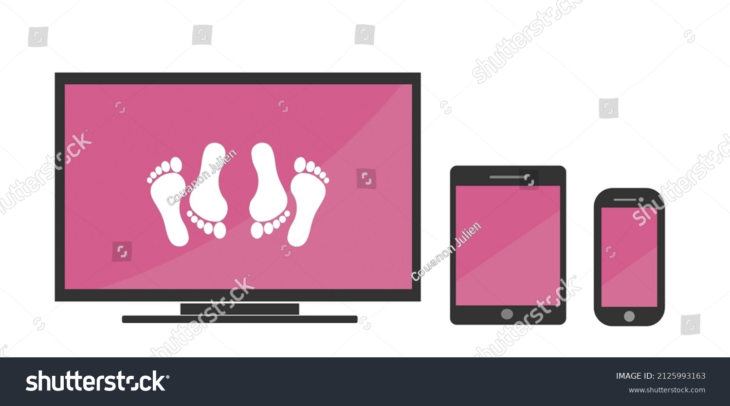Sex On Screens Illustration Flat Style Stock Illustration 2125993163