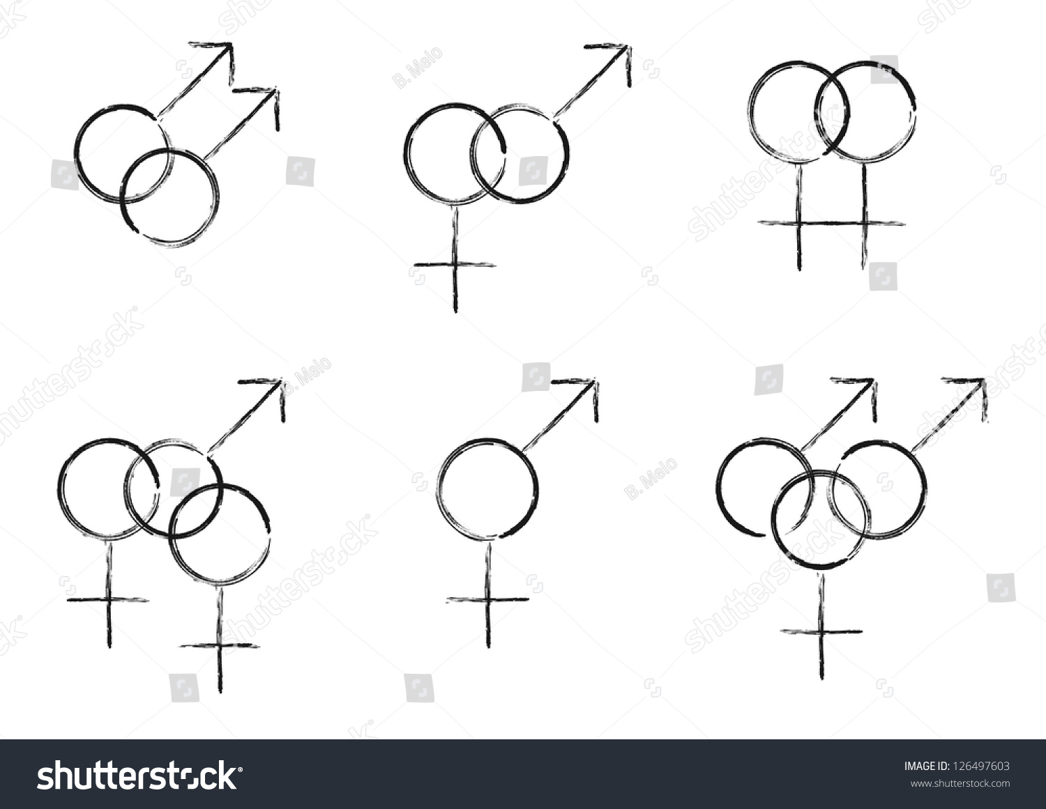 Sexual Identity Symbols Using Traditional Malefemale ภาพประกอบสต็อก