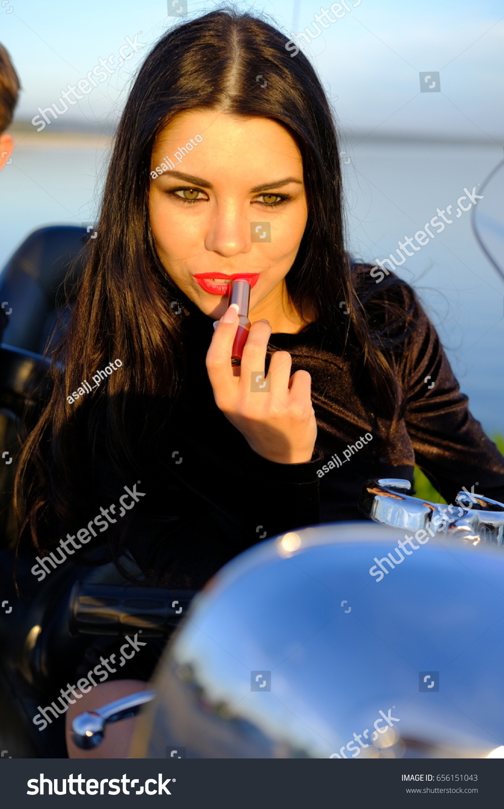 Sexy Young Brunette Girl Long Hair Foto Stok 656151043 Shutterstock