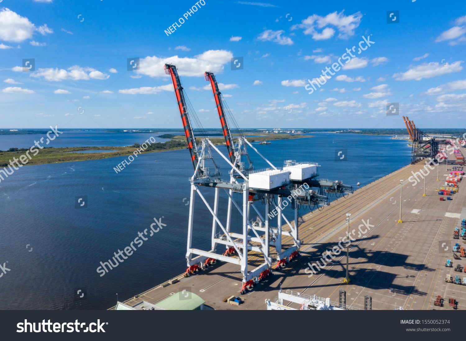 Shipping Port Terminal Cranes Ready Discharge Stock Photo 1550052374 ... Shipping Port Terminal Cranes Ready Discharge Stock Photo 1550052374 ...