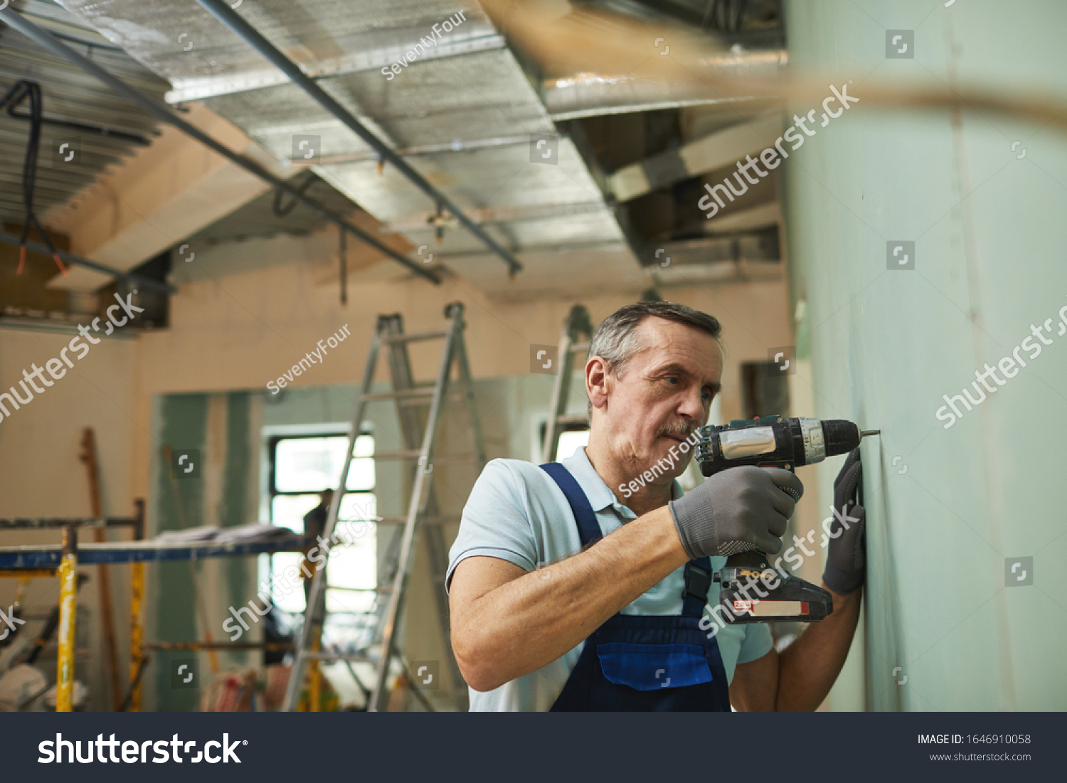 Side View Portrait Senior Construction Worker Stock Photo 1646910058 ... Side View Portrait Senior Construction Worker Stock Photo 1646910058 ...