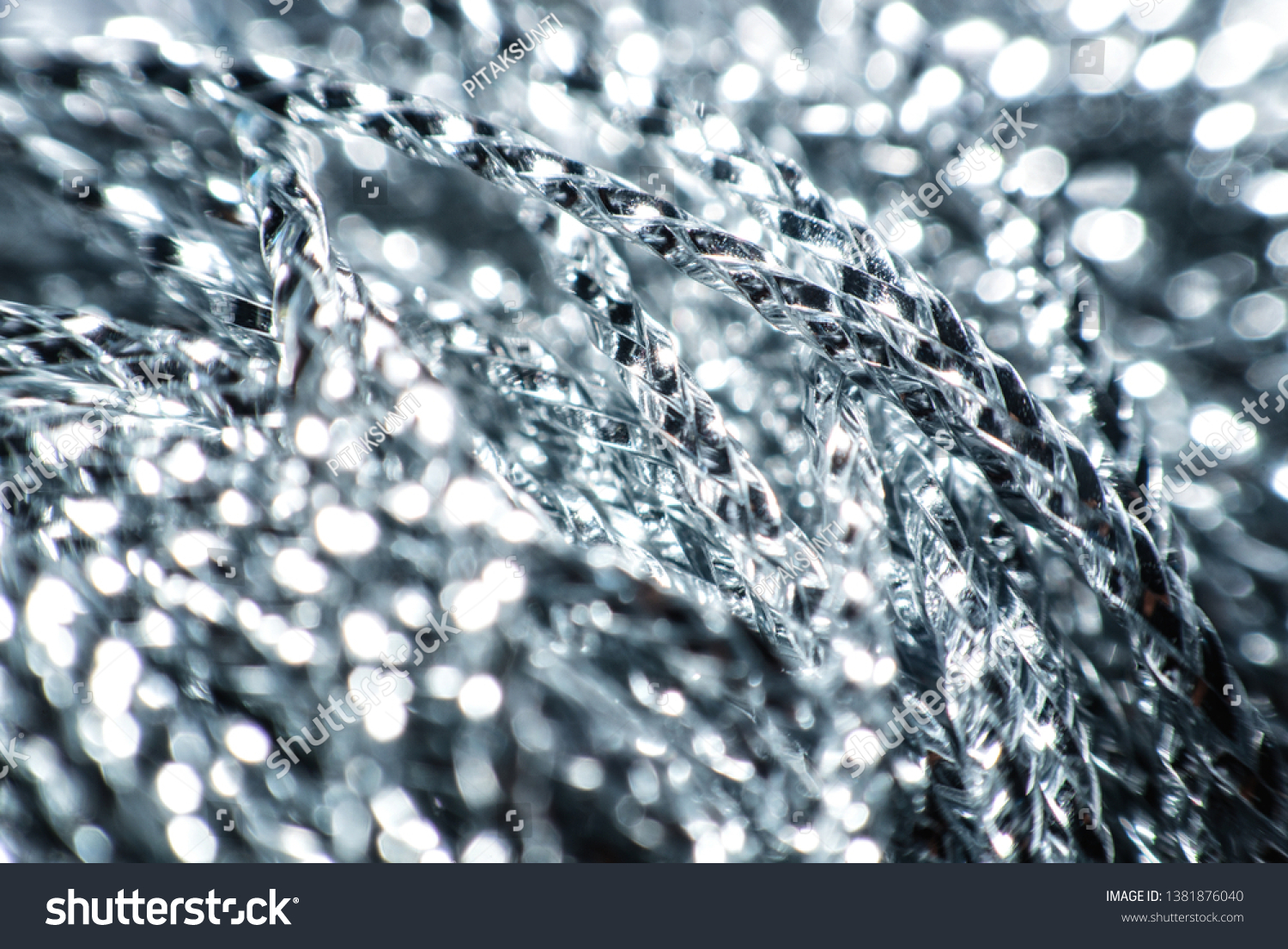 Silver Thread Macro Background Silver Background Stock Photo 1381876040 ...