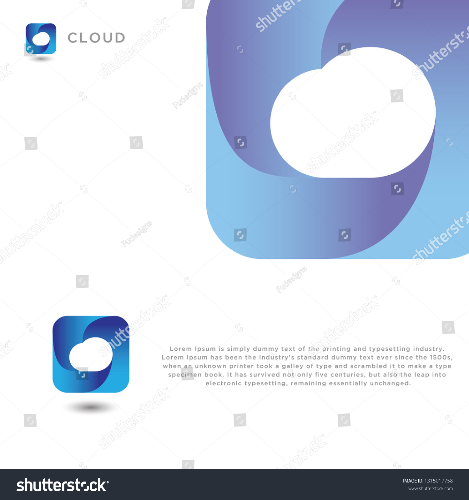 Simple Cloud Logo Stock Illustration 1315017758 | Shutterstock