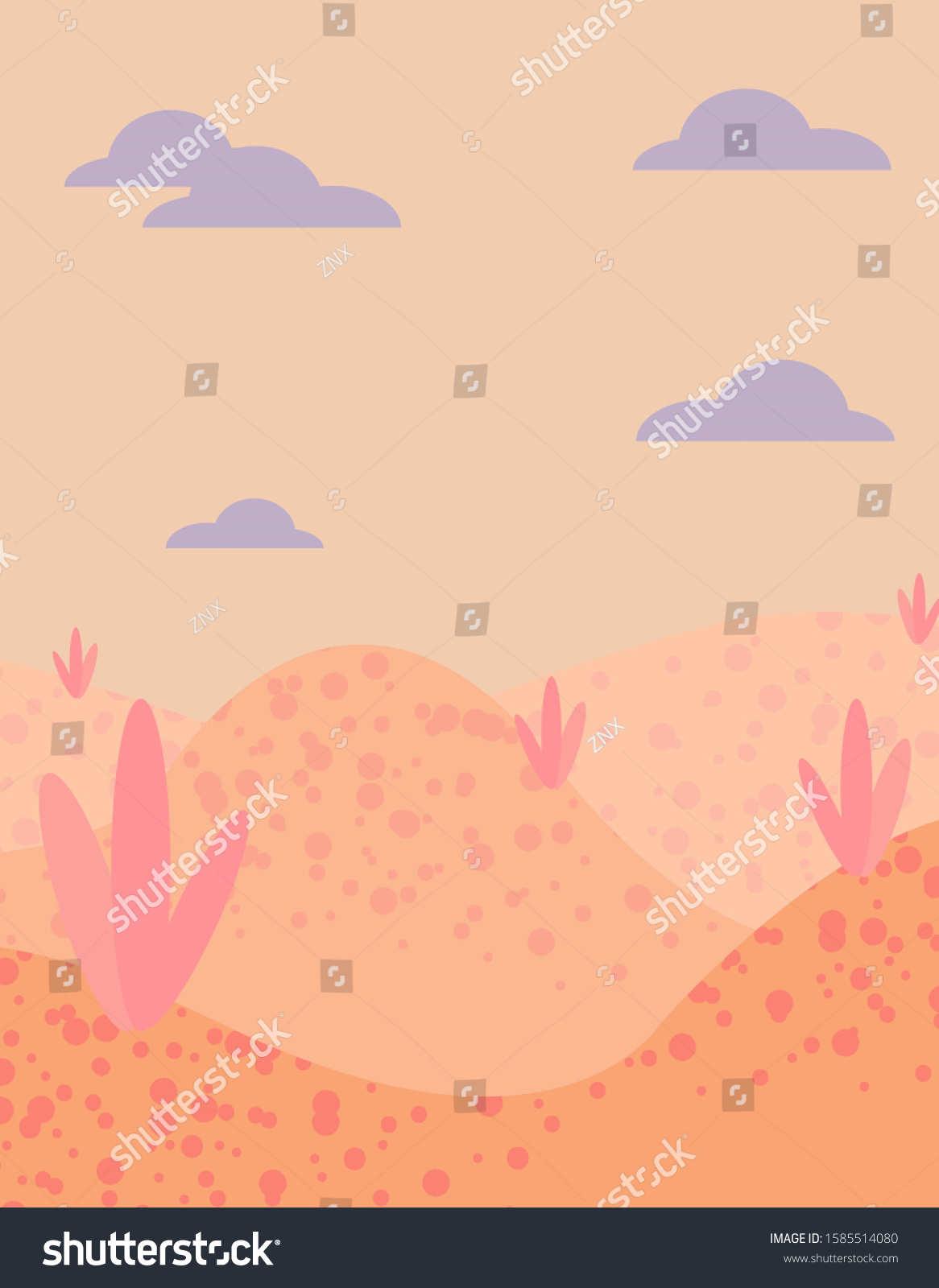 Simple Desert Background Using Flat Designs Stock Illustration ...