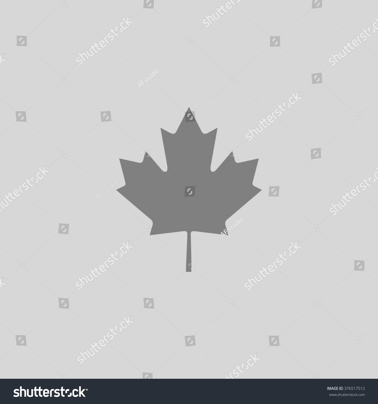 Simple Maple Leaf Grey Simple Flat Stock Illustration 376517512 ...
