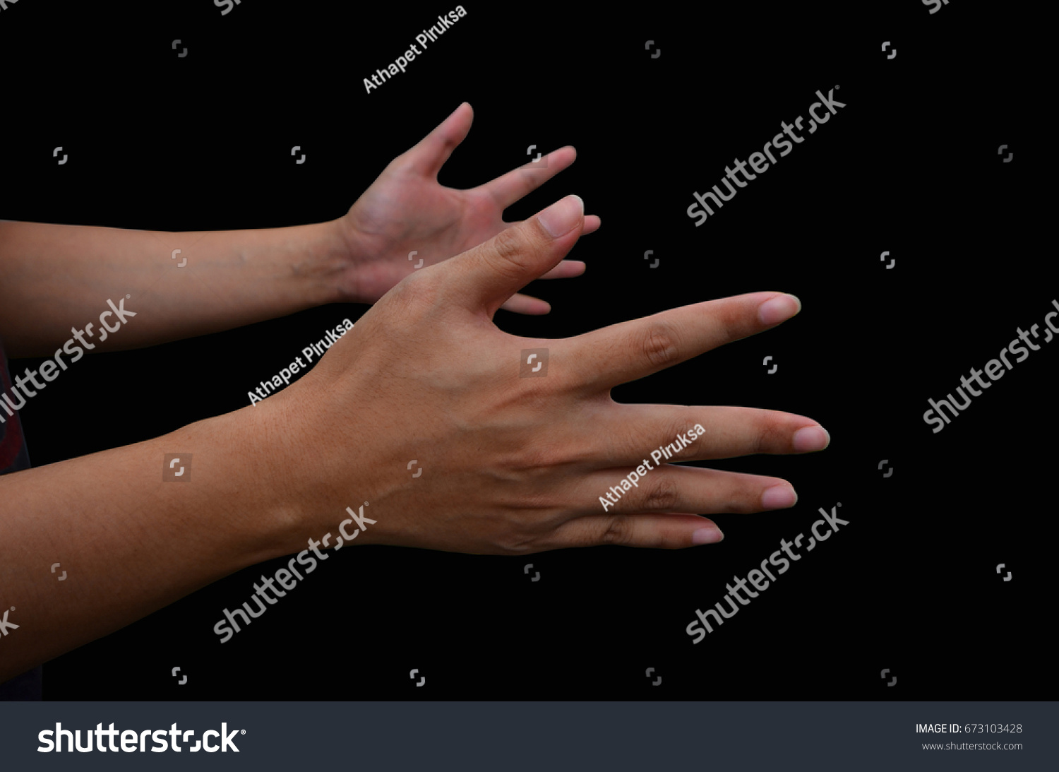 Size Comparison Between Two Hands Stock Photo (Edit Now) 673103428