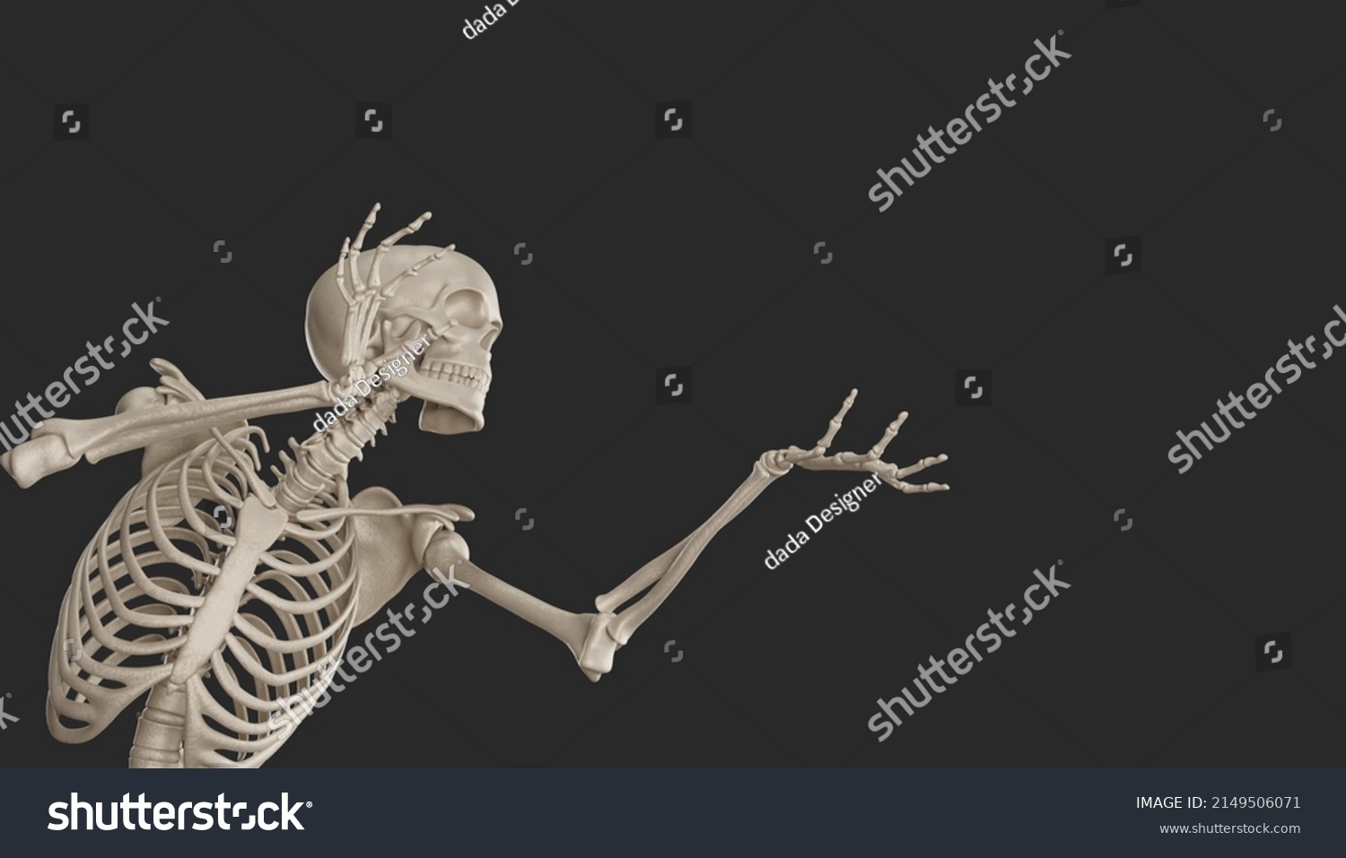 Skeleton Posing 3d Render Illustration Stock Illustration 2149506071 ...