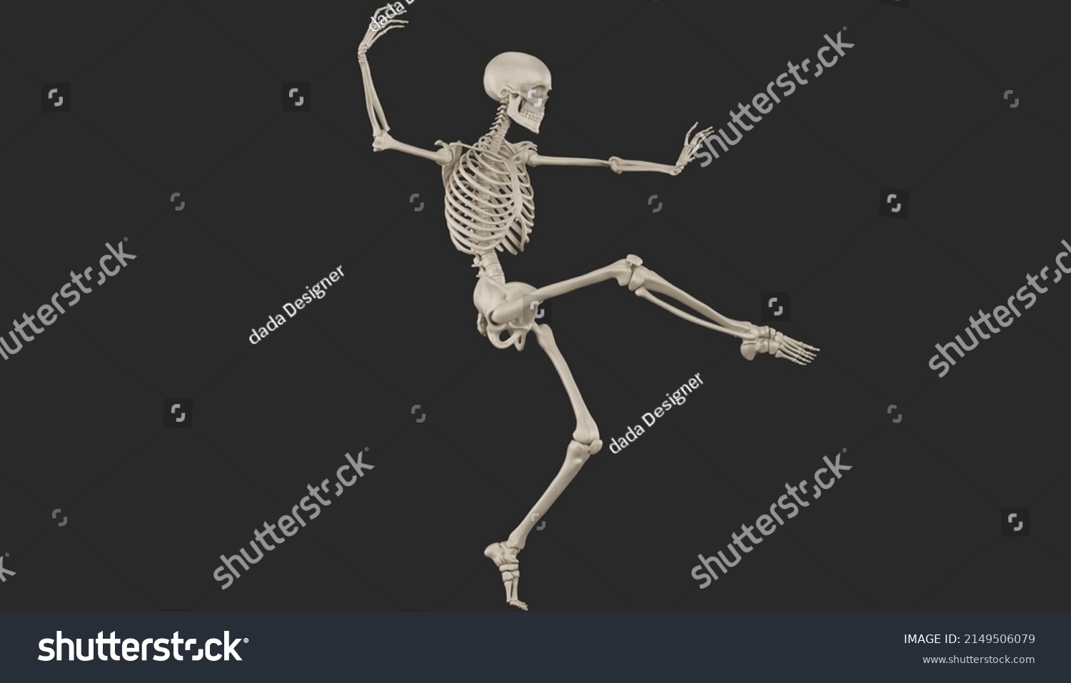 Skeleton Posing 3d Render Illustration Stock Illustration 2149506079 ...