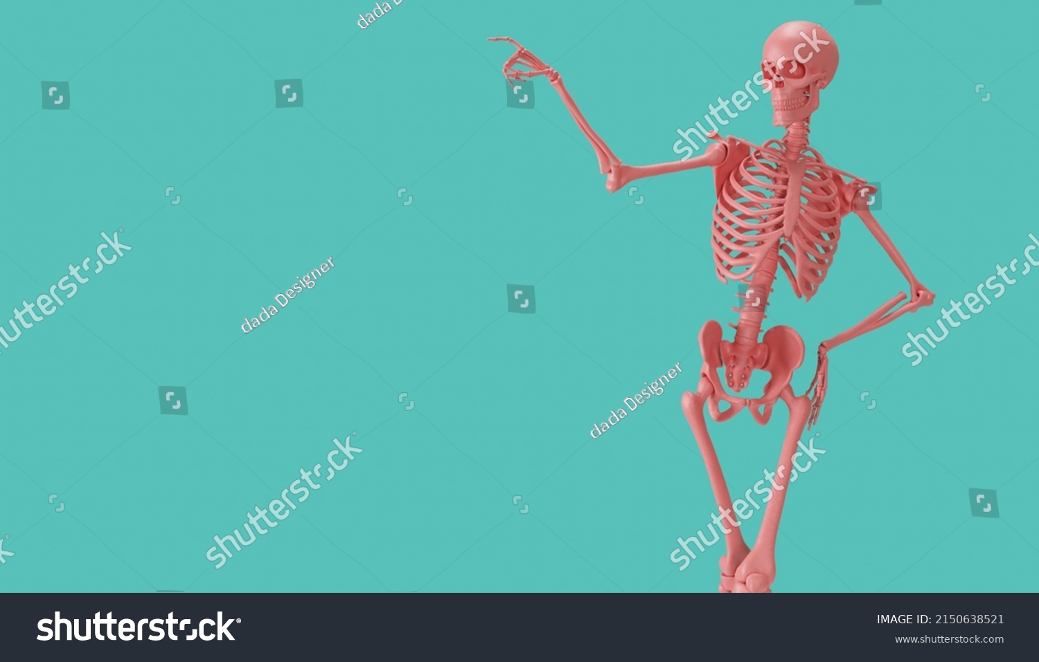 Skeleton Posing 3d Render Illustration Stock Illustration 2150638521 ...