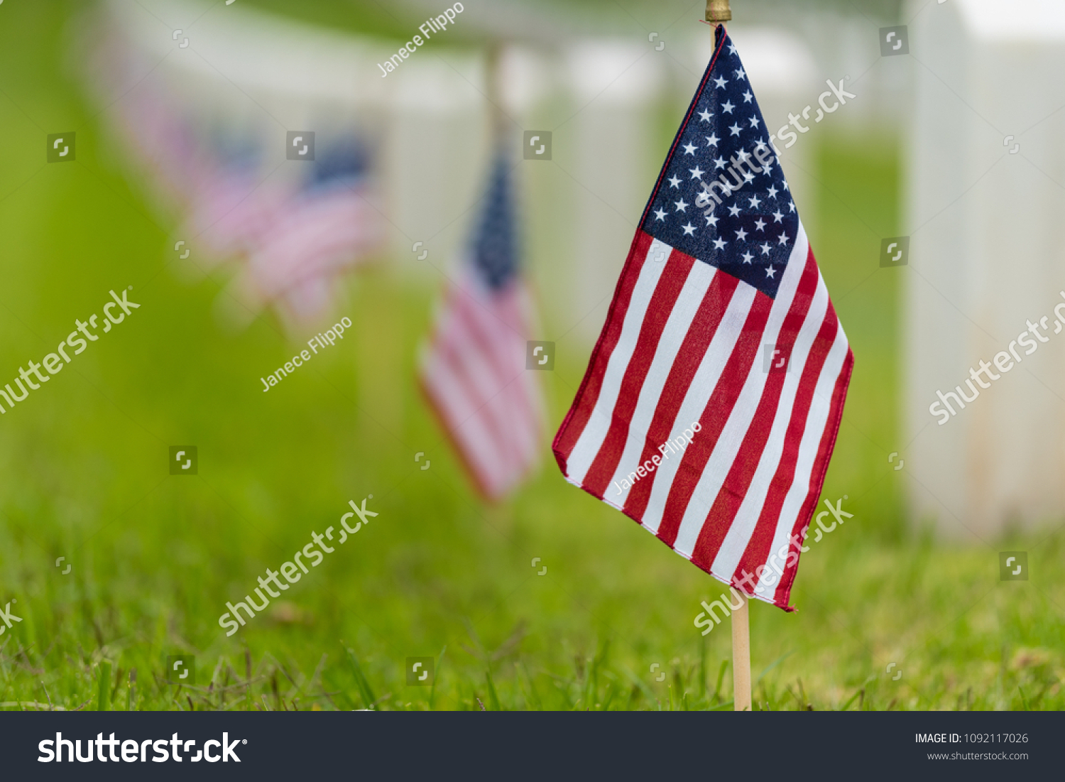 Small American Flags Headstones National Cemetary Stock Photo ... Small American Flags Headstones National Cemetary Stock Photo ...