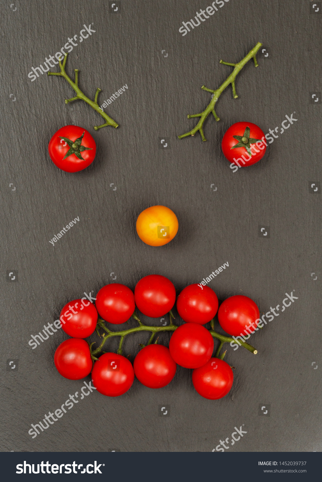 Photo De Stock Smiley Face Angry Expression Laying Out 1452039737