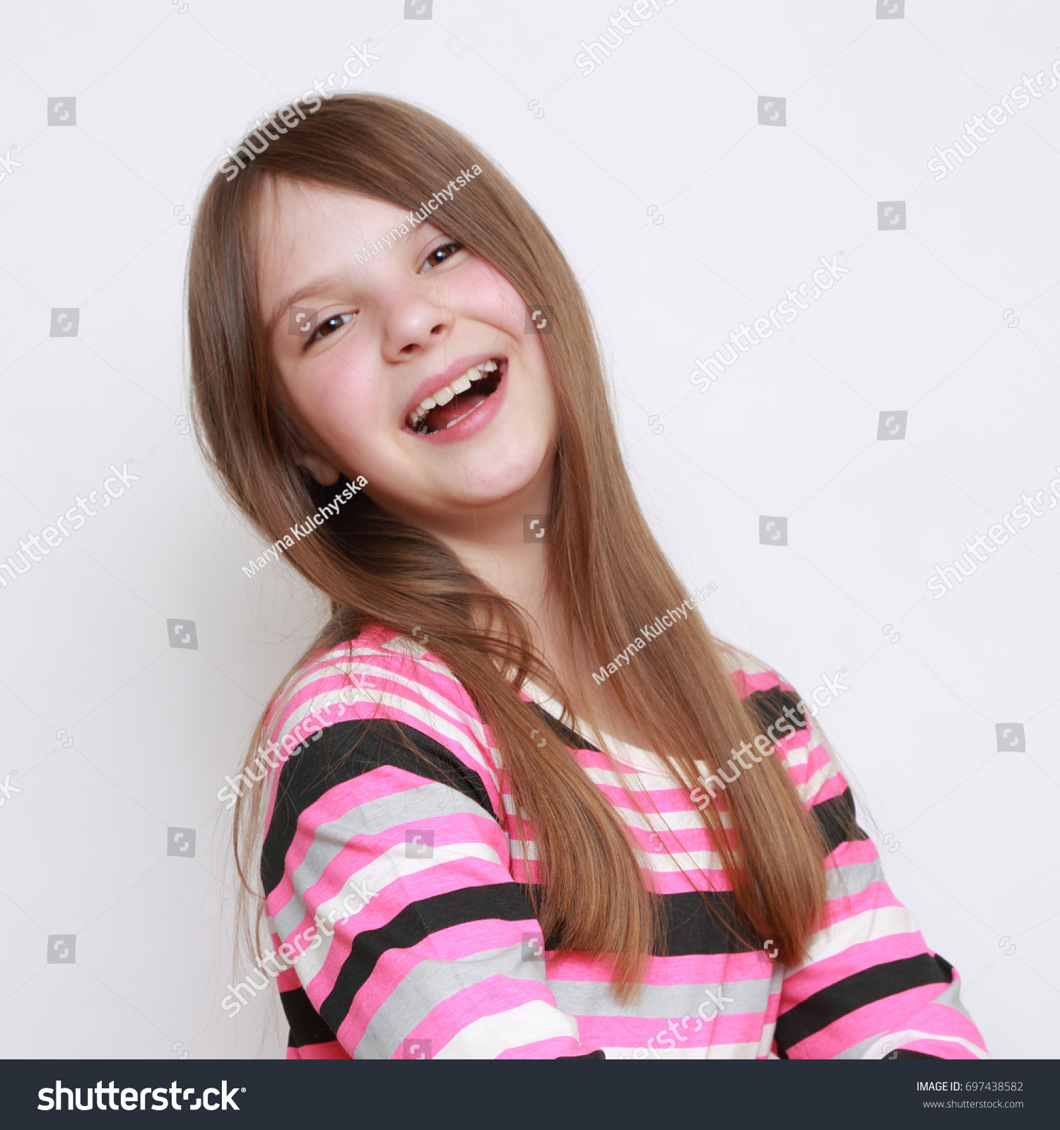 Smiley Model Posing On Camera Stock Photo 697438582 | Shutterstock