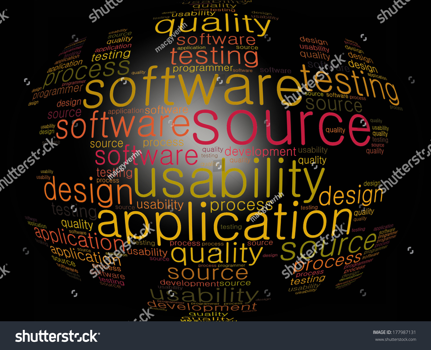 Software Word Cloud Stock Illustration 177987131
