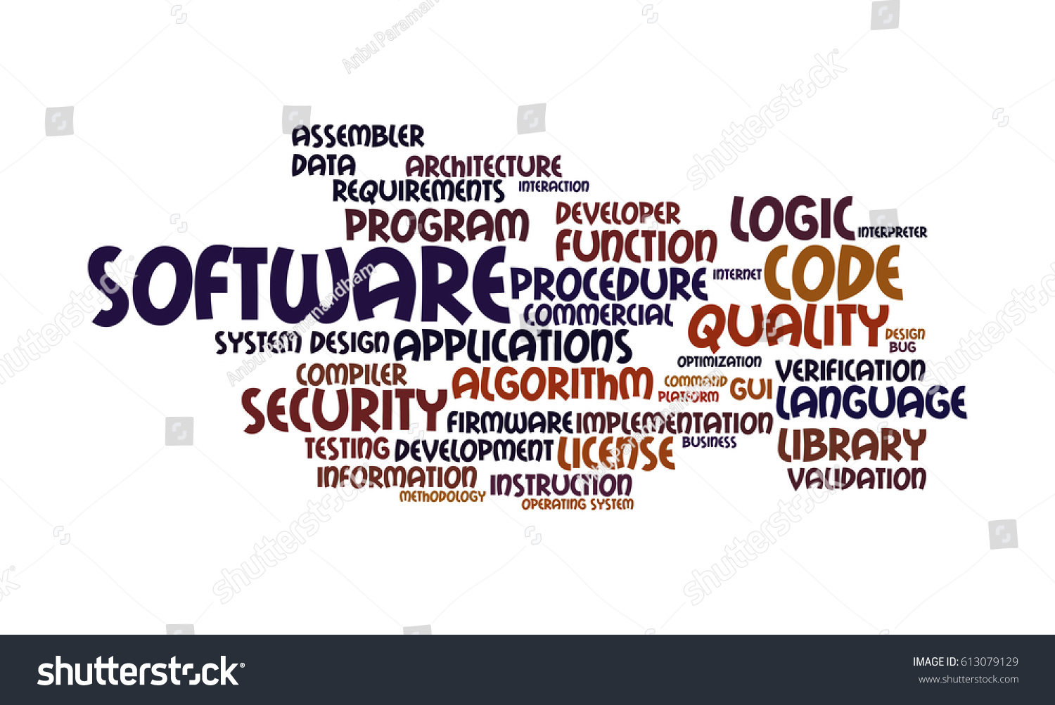 Software Word Cloud Stock Illustration 613079129 | Shutterstock