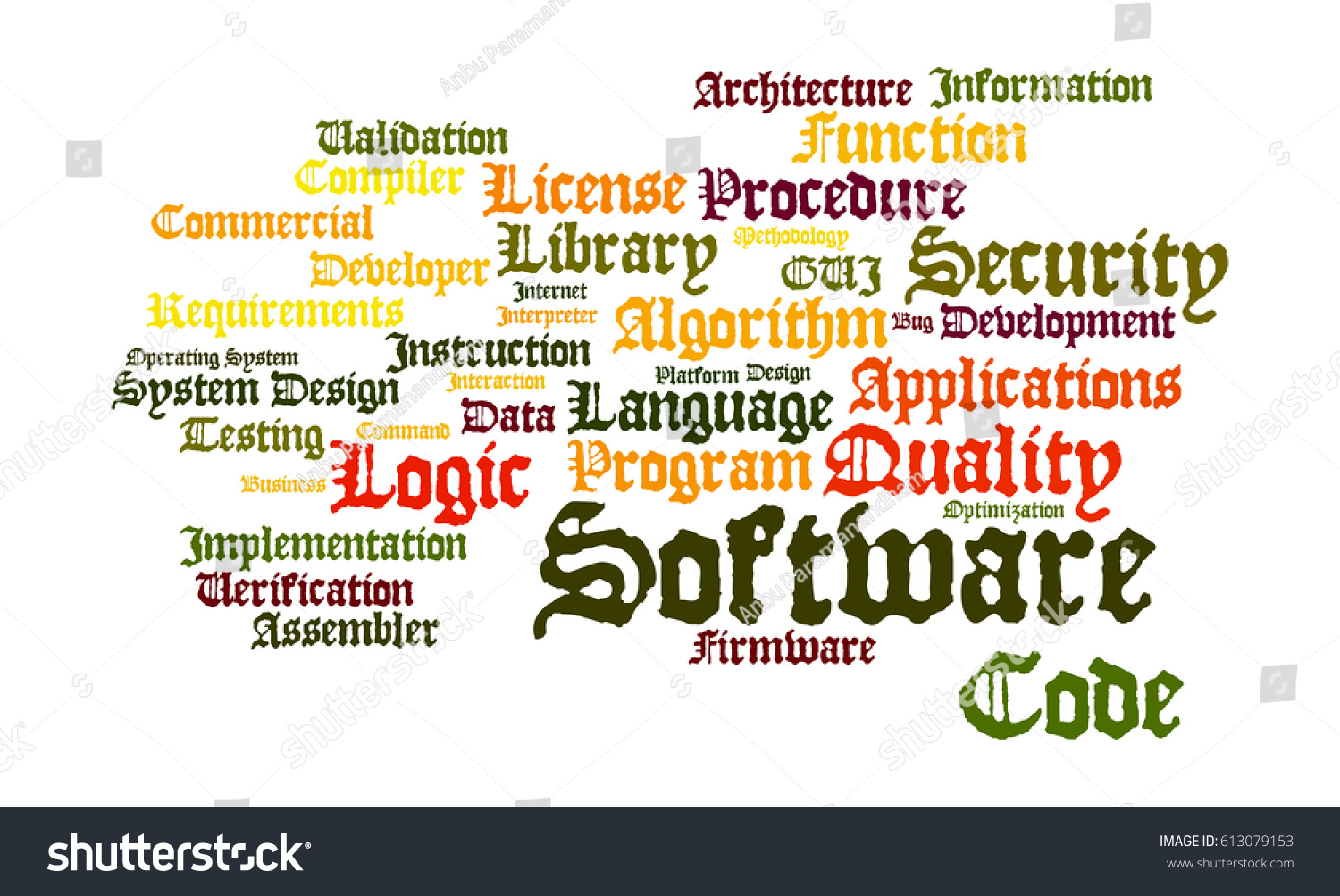Software Word Cloud Stock Illustration 613079153 | Shutterstock