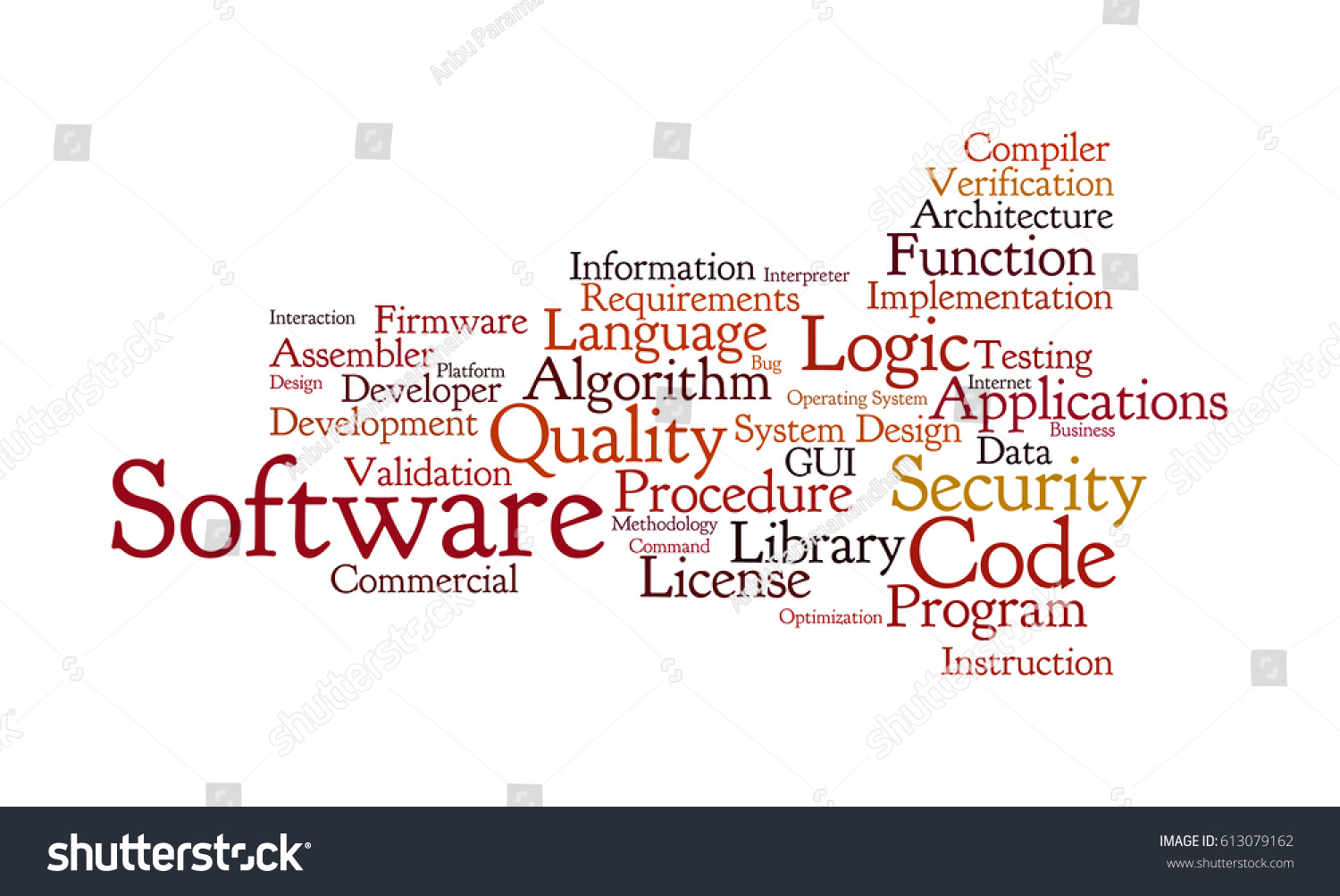 Software Word Cloud Stock Illustration 613079162 | Shutterstock