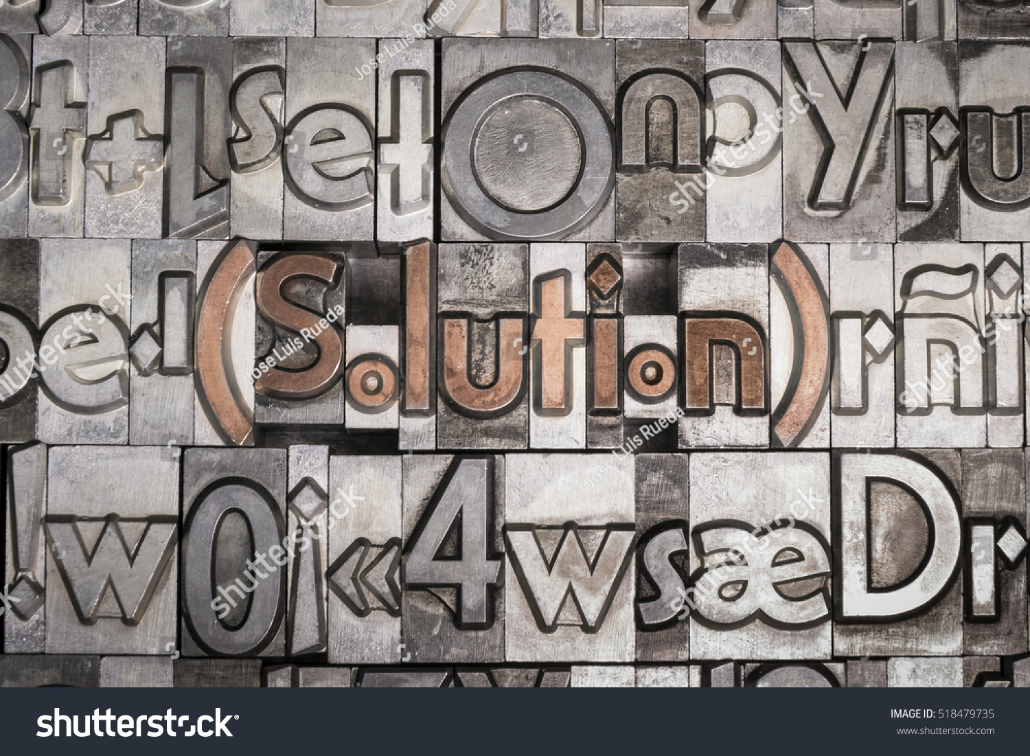 Solution Created Movable Type Printing Stock Photo 518479735 | Shutterstock