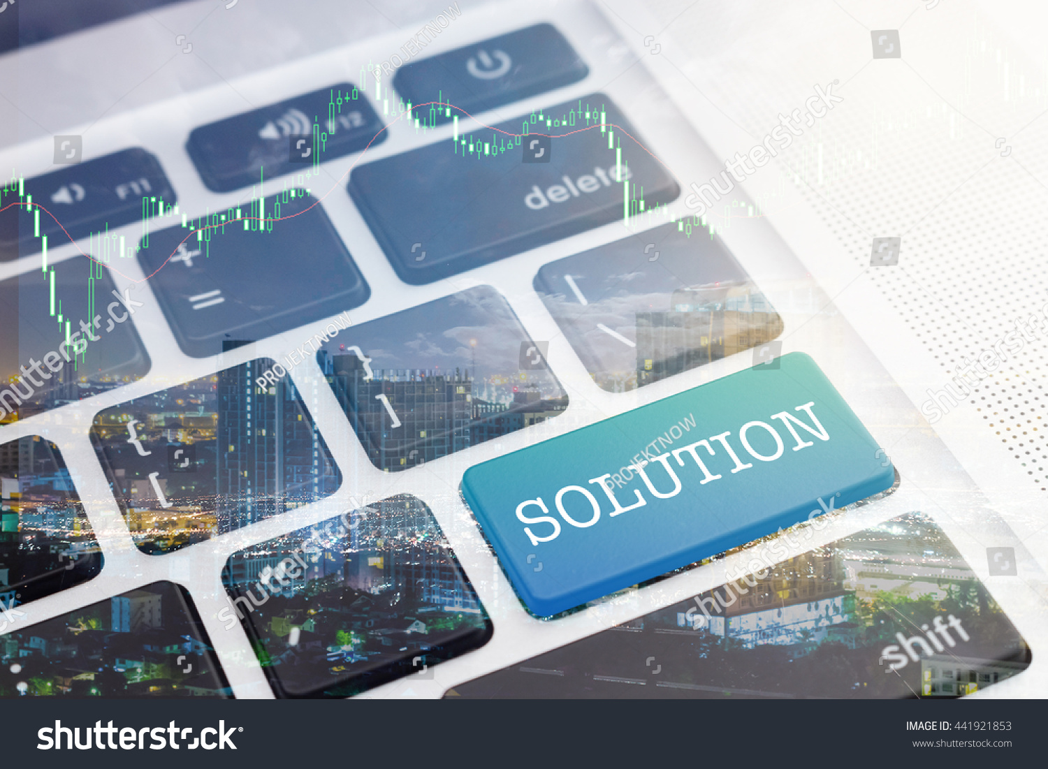 Solution Green Button Keyboard Computer Stock Photo 441921853 ...