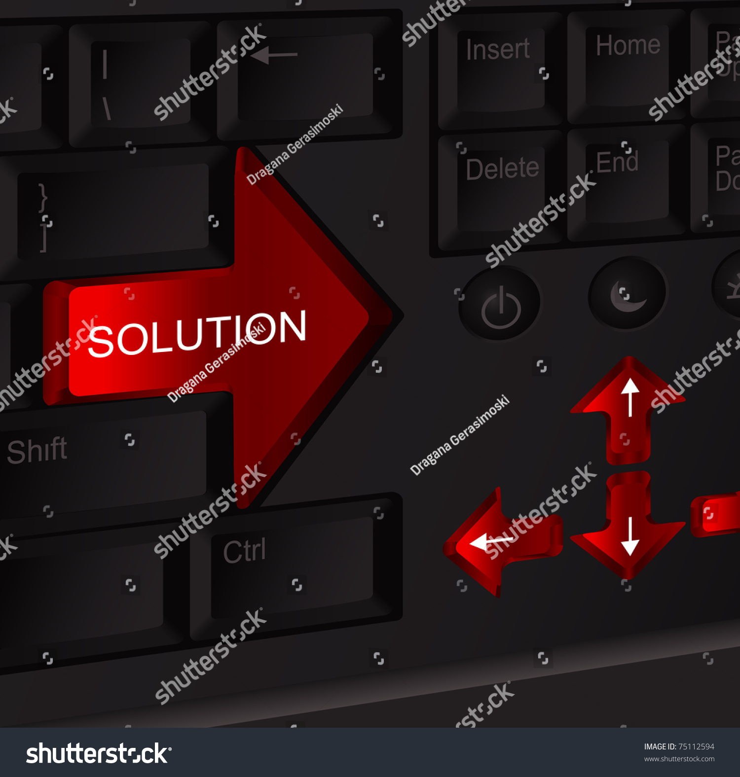 Solution Keyboard Arrow Stock Illustration 75112594