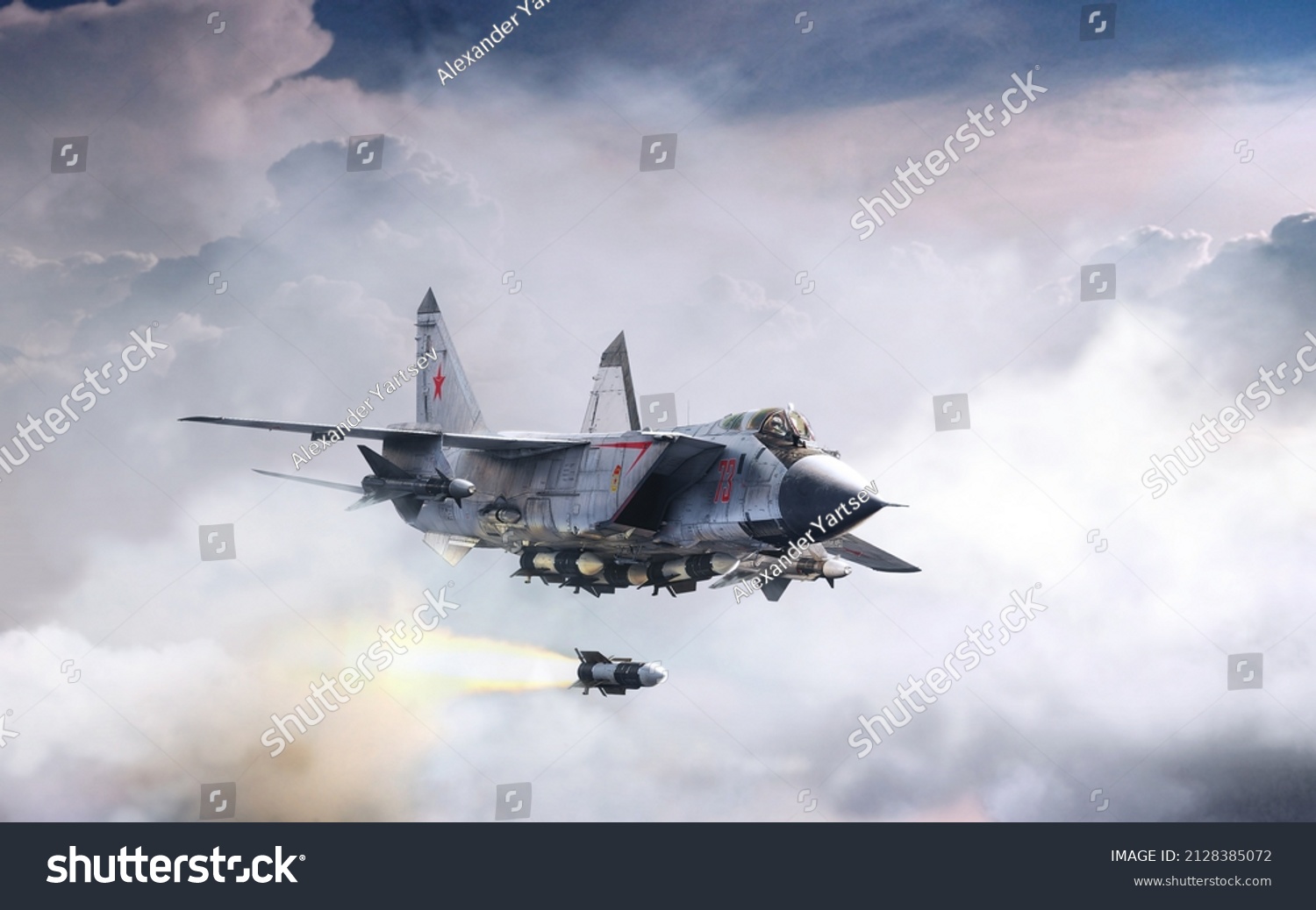 Soviet Interceptor Performs Long Range Missile Stock Illustration ...