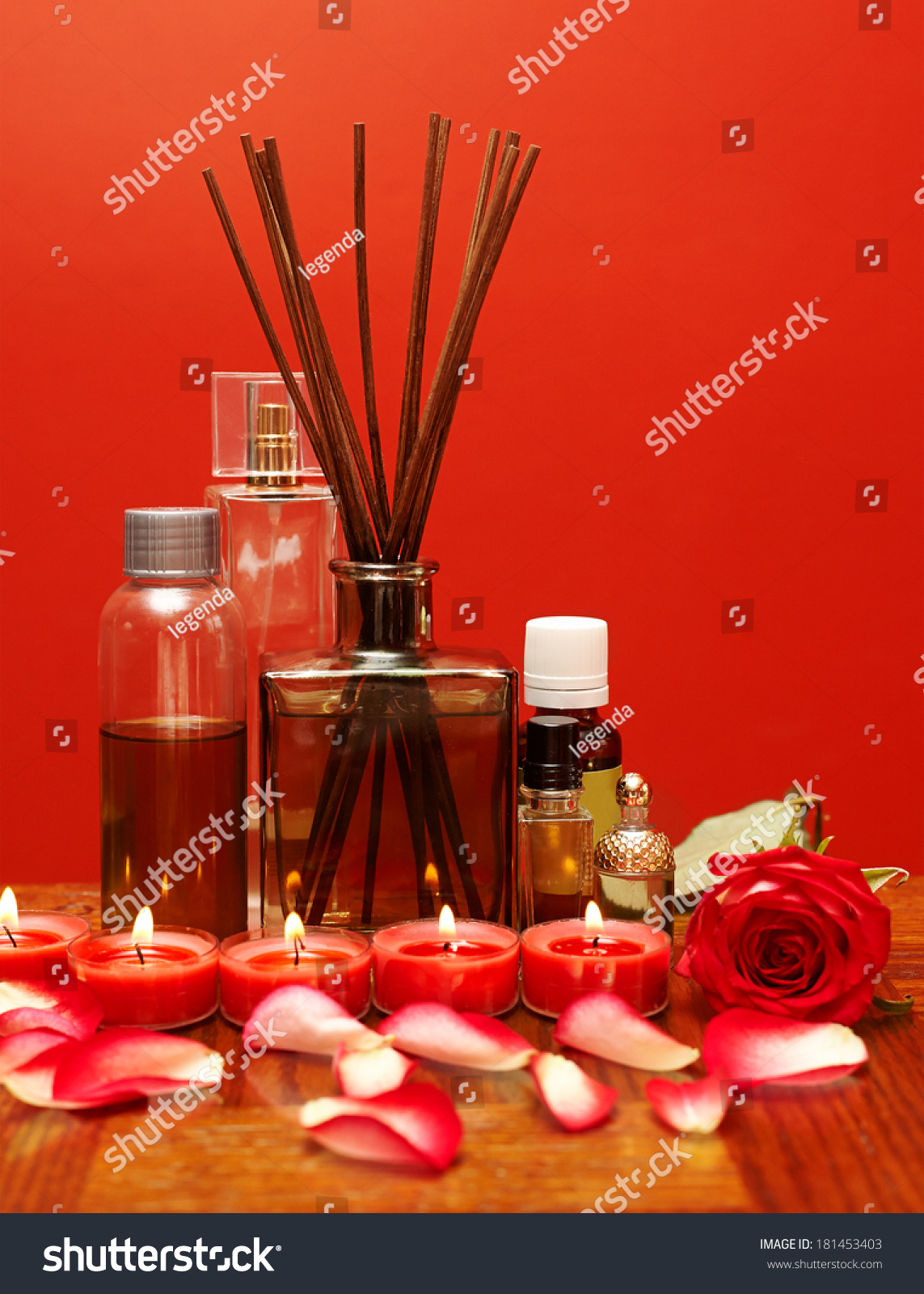 Spa Day Objects Placed On Table Stock Photo (Edit Now) 181453403