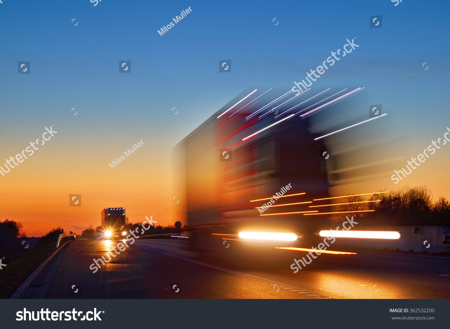 Speeding Motion Blur Oncoming Trucks Glowing Stock Photo (Edit Now ... Speeding Motion Blur Oncoming Trucks Glowing Stock Photo (Edit Now ...