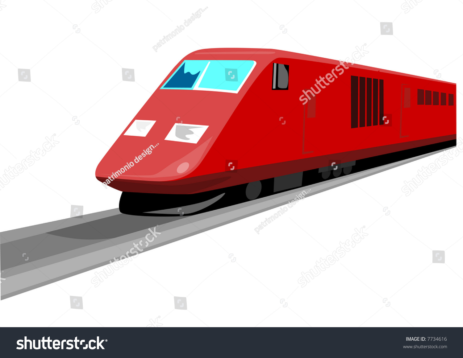 Speeding Red Train Stock Illustration 7734616 | Shutterstock