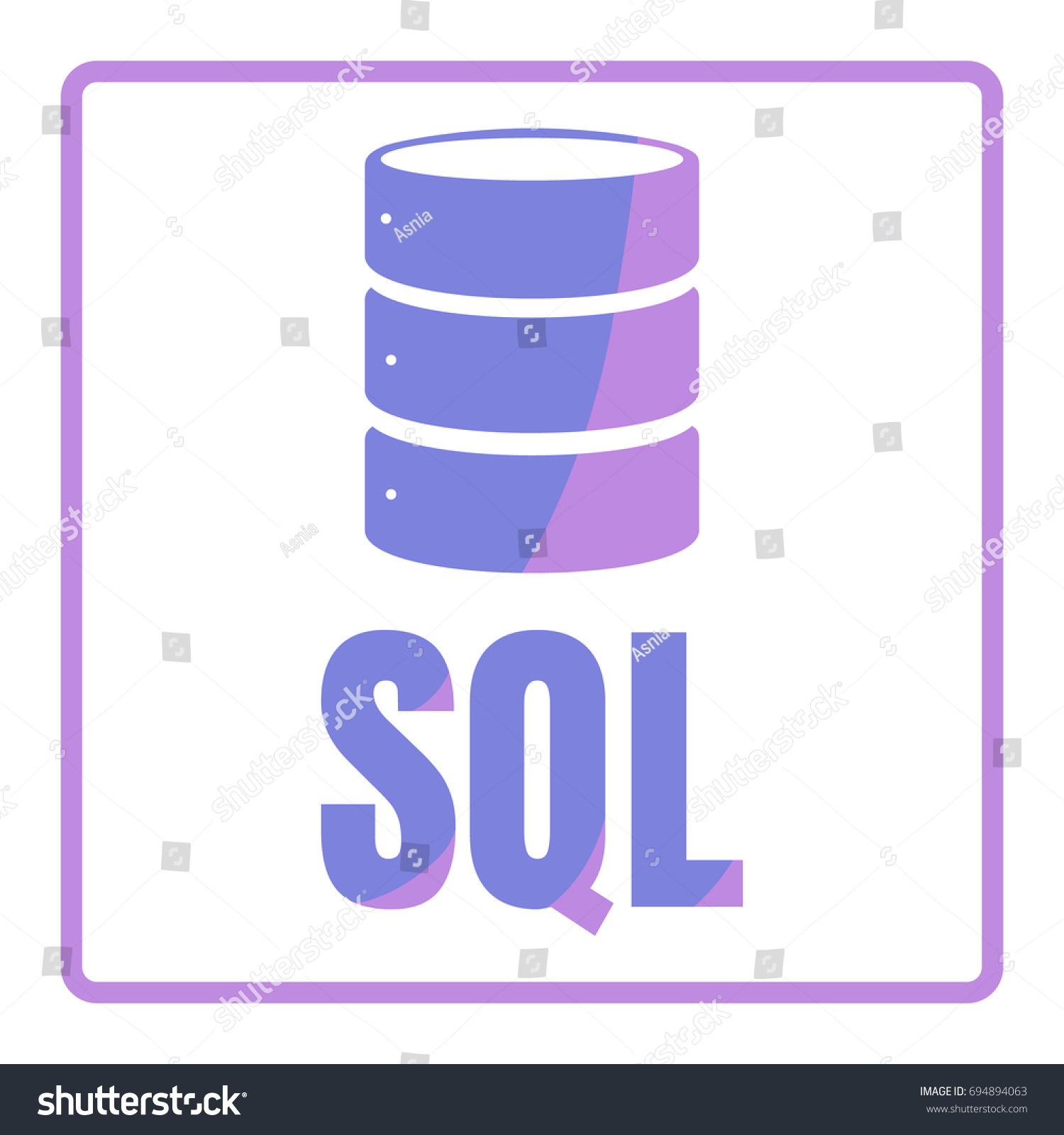 Sql Database Icon Logo Design Ui Stock Illustration 694894063 ...