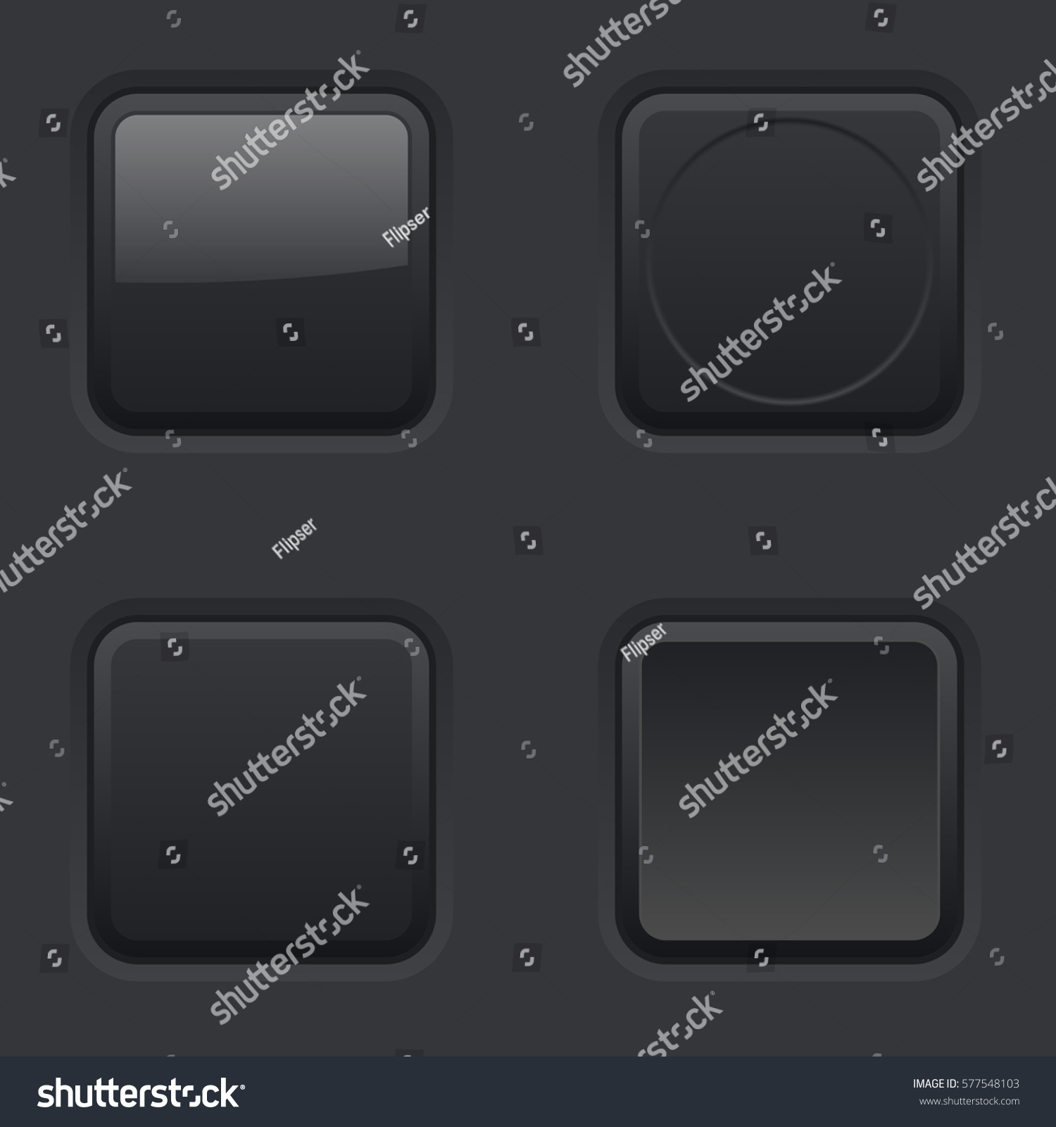 Square Buttons Normal Pushed Active Hover Stock Illustration 577548103