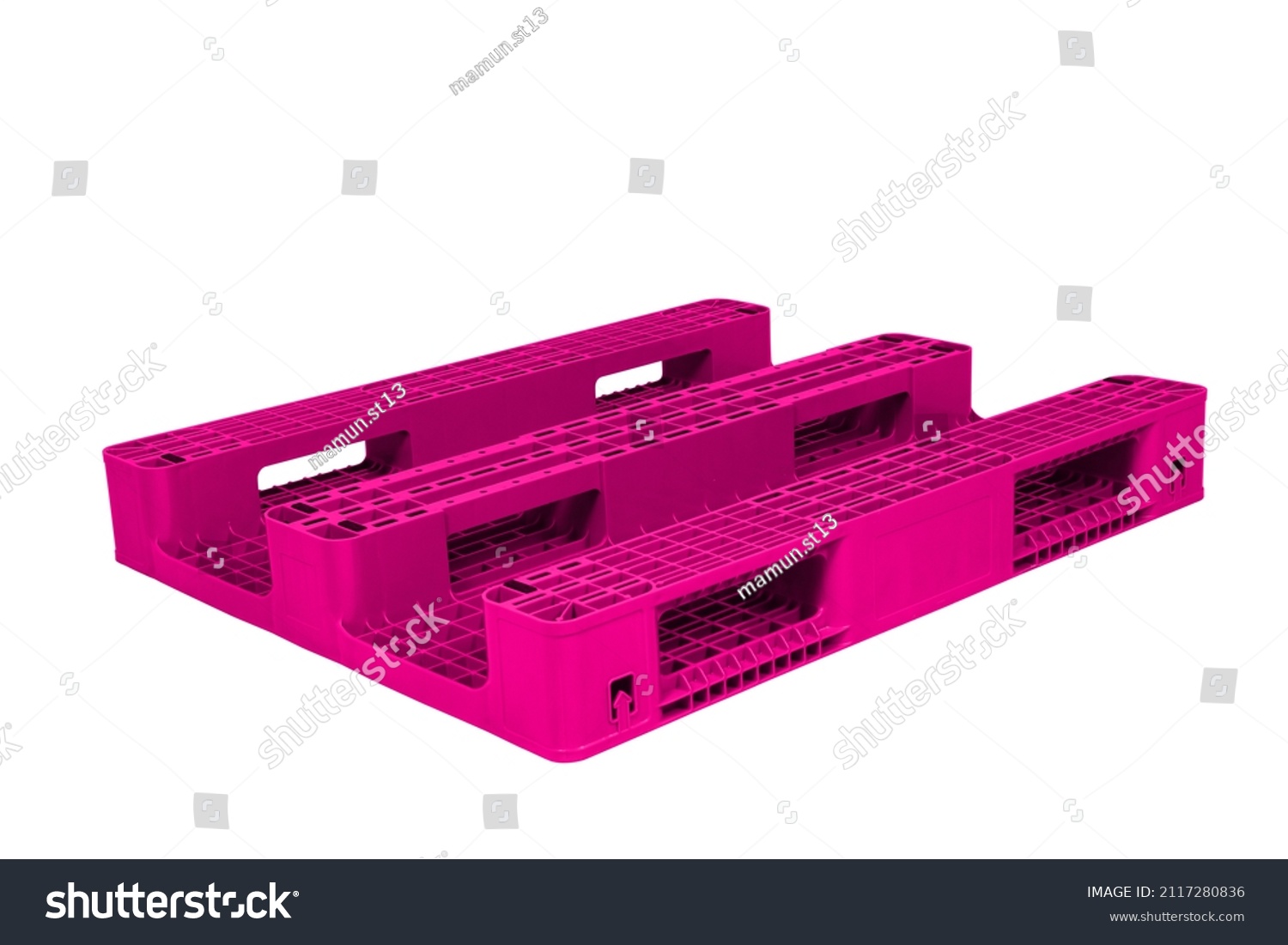 Stack Plastic Pallet Isolated On White Stock Photo 2117280836 ...