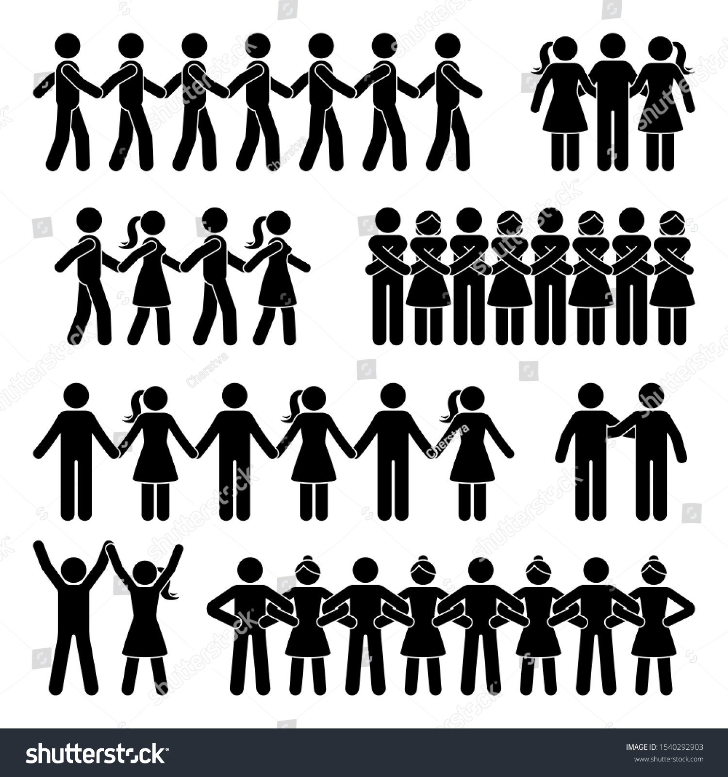 Stick Figure Chain People Holding Hands Stock Illustration 1540292903 Stick Figure Chain People Holding Hands Stock Illustration 1540292903