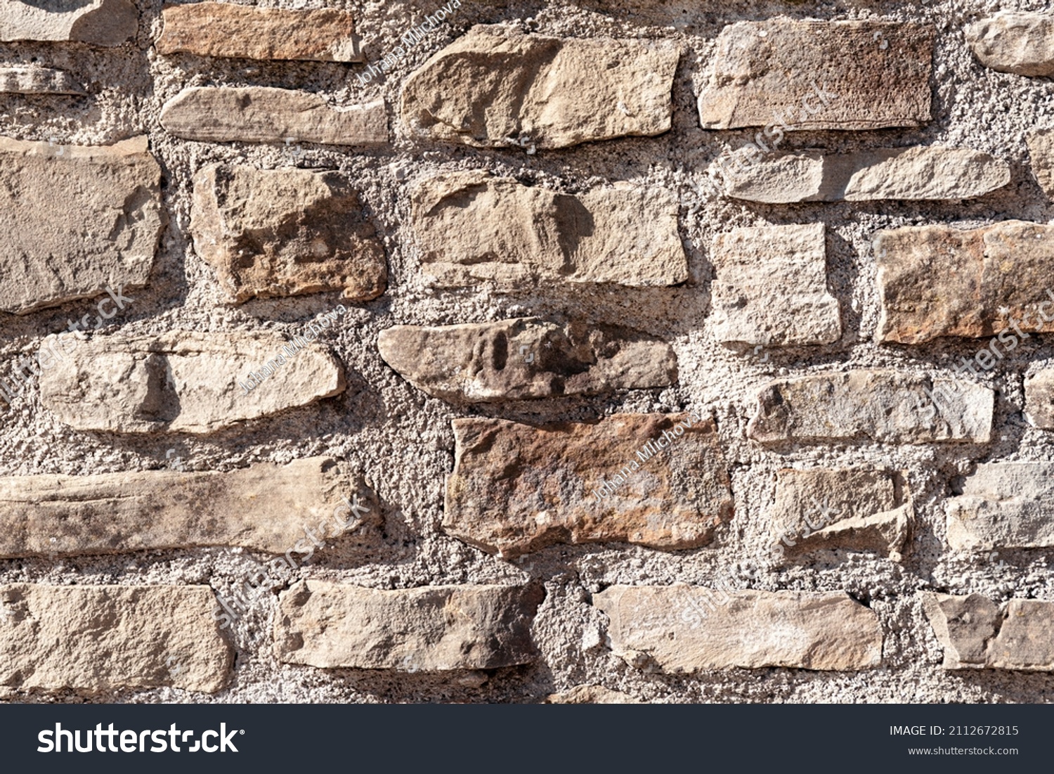 Stone Wall Texture Rough Rectangular Rock Stock Photo 2112672815 ...