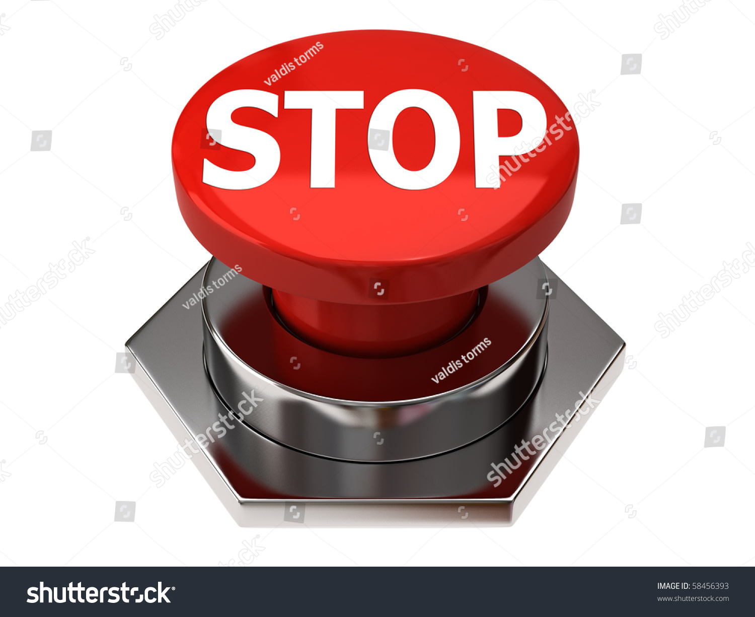 Stop Button Stock Photo 58456393 : Shutterstock
