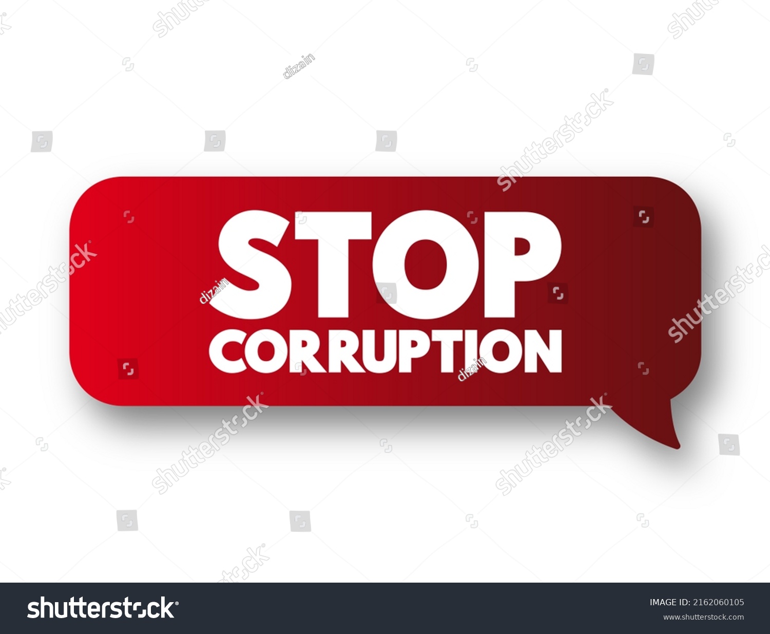Stop Corruption Text Message Bubble Concept Stock Illustration ...