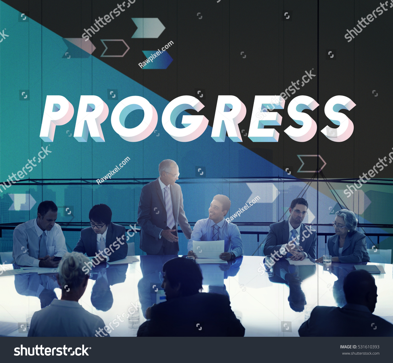 Strategy Progress Efficiency Teamwork Concept Stock Photo 531610393 ...
