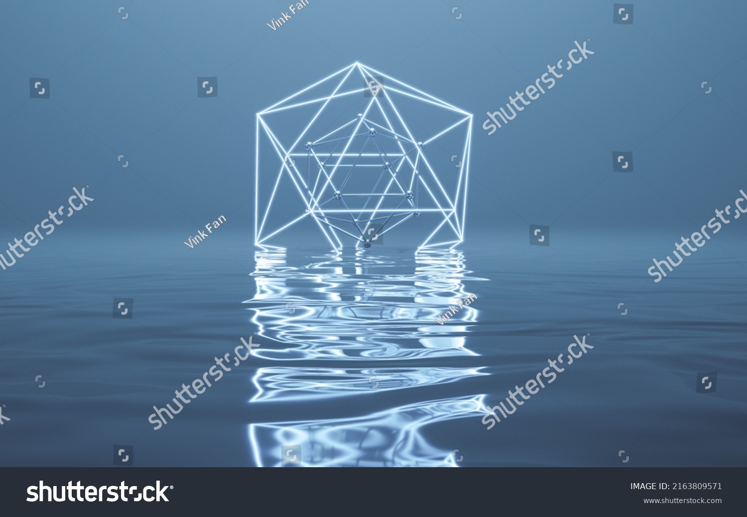 Structure Lines Water Surface 3d Rendering Stock Illustration ...