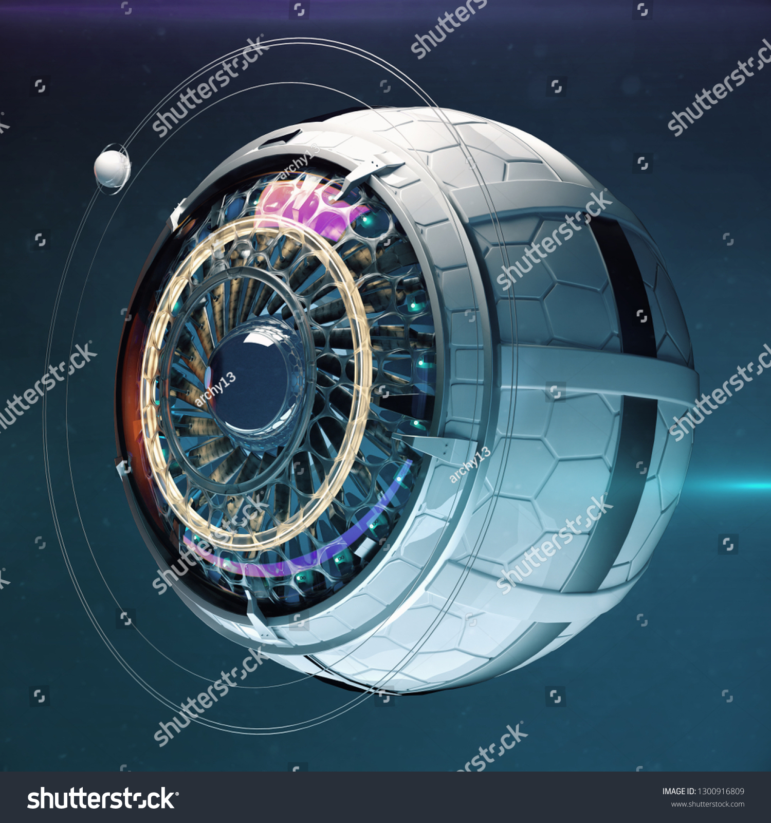 Stylized Robotic Eye 3d Render Image Stock Illustration 1300916809 ...