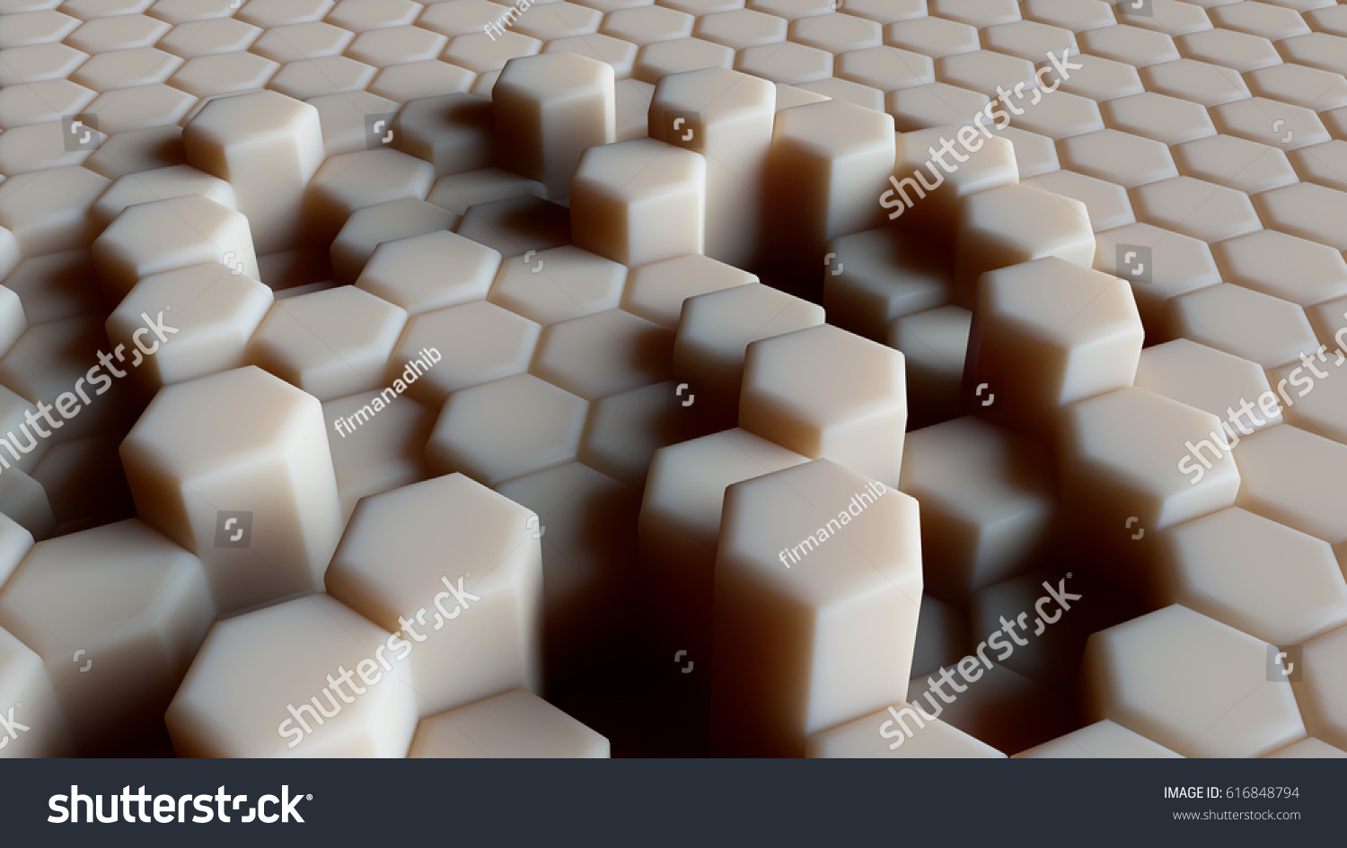 Subsurface Scattering Hexagon Pattern 3d Render Stock Illustration ...