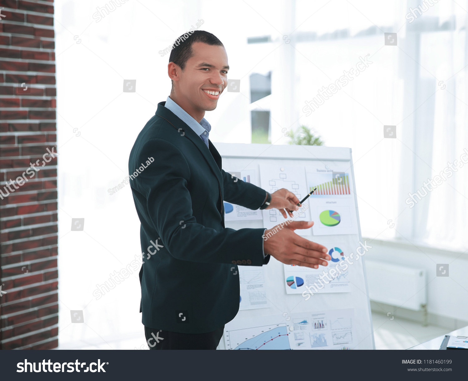 Successful Businessman Pointing Flip Chart Financial Stock Photo ... Successful Businessman Pointing Flip Chart Financial Stock Photo ...