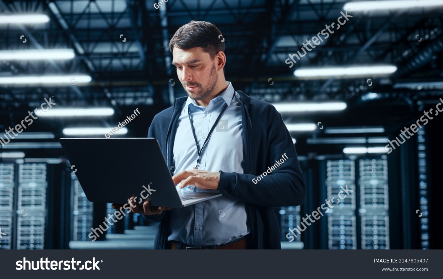 Successful Data Center Specialist Using Laptop Stock Photo 2147805407 | Shutterstock