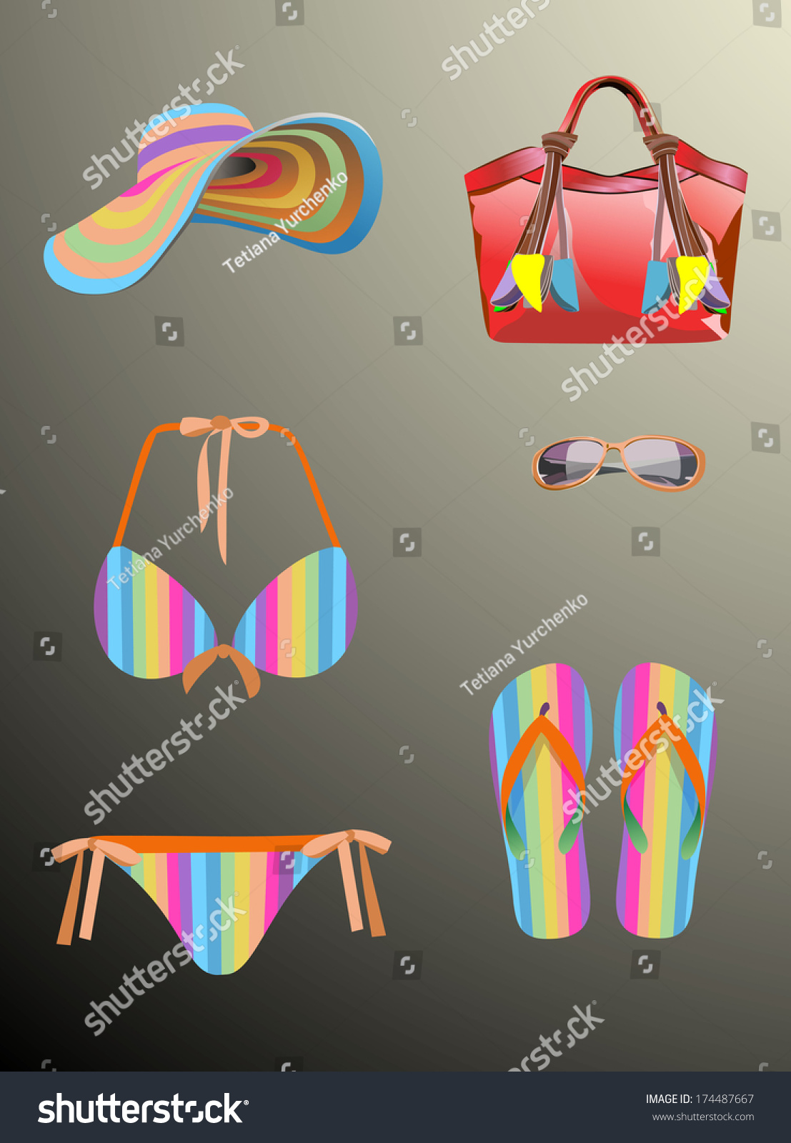 Summer Vacation Design Elements Stock Illustration 174487667 | Shutterstock