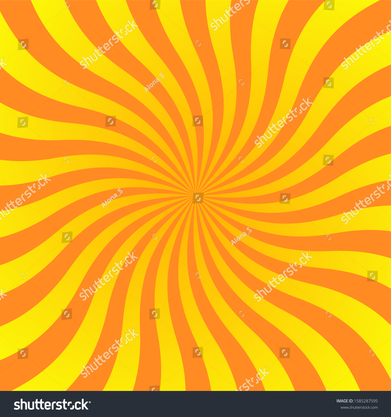 Sun Rays Background Orange Yellow Radiate Stock Illustration 1585287595