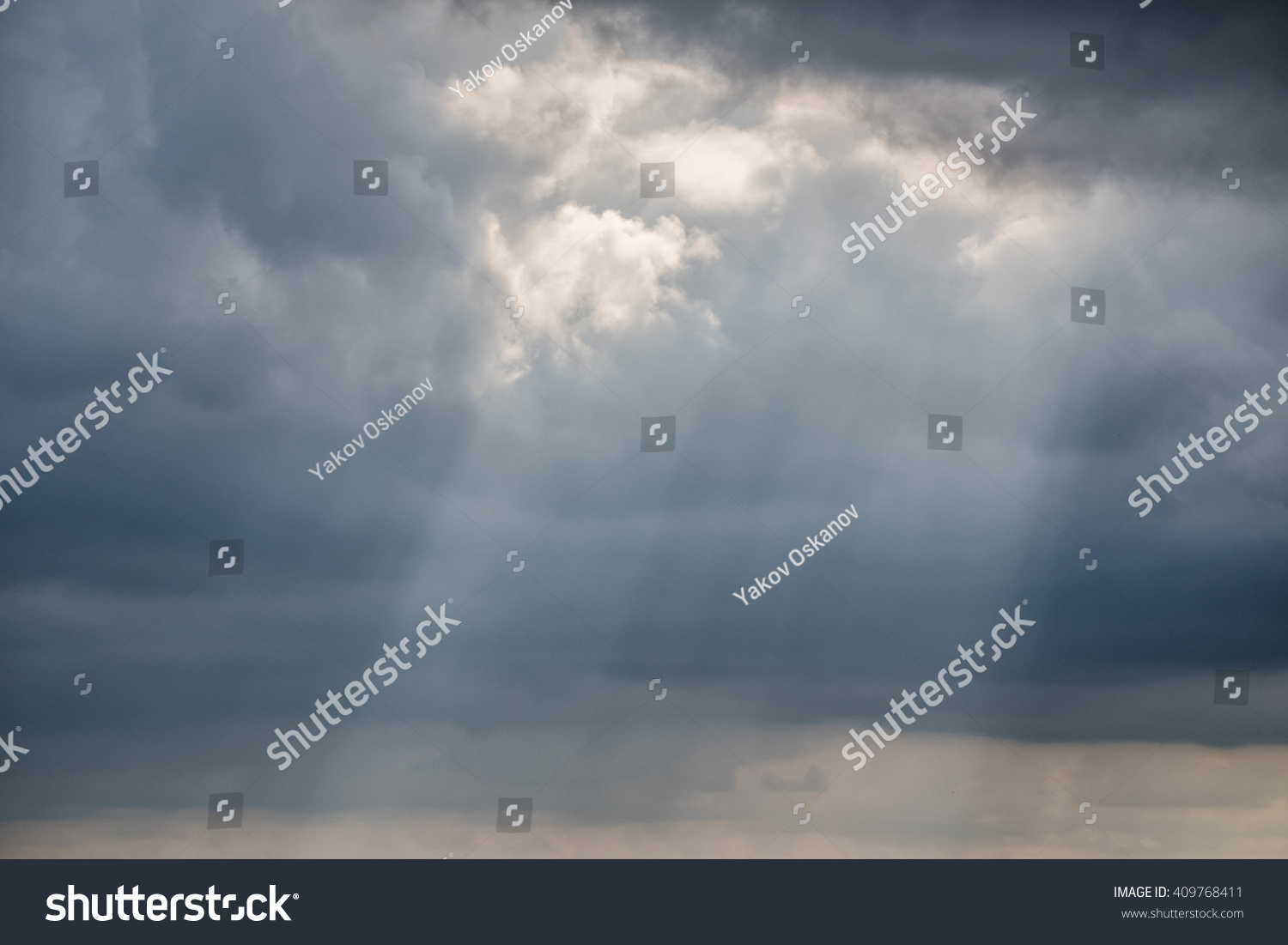 Sun Rays Falling Dramatic Sky Stock Photo 409768411 - Shutterstock