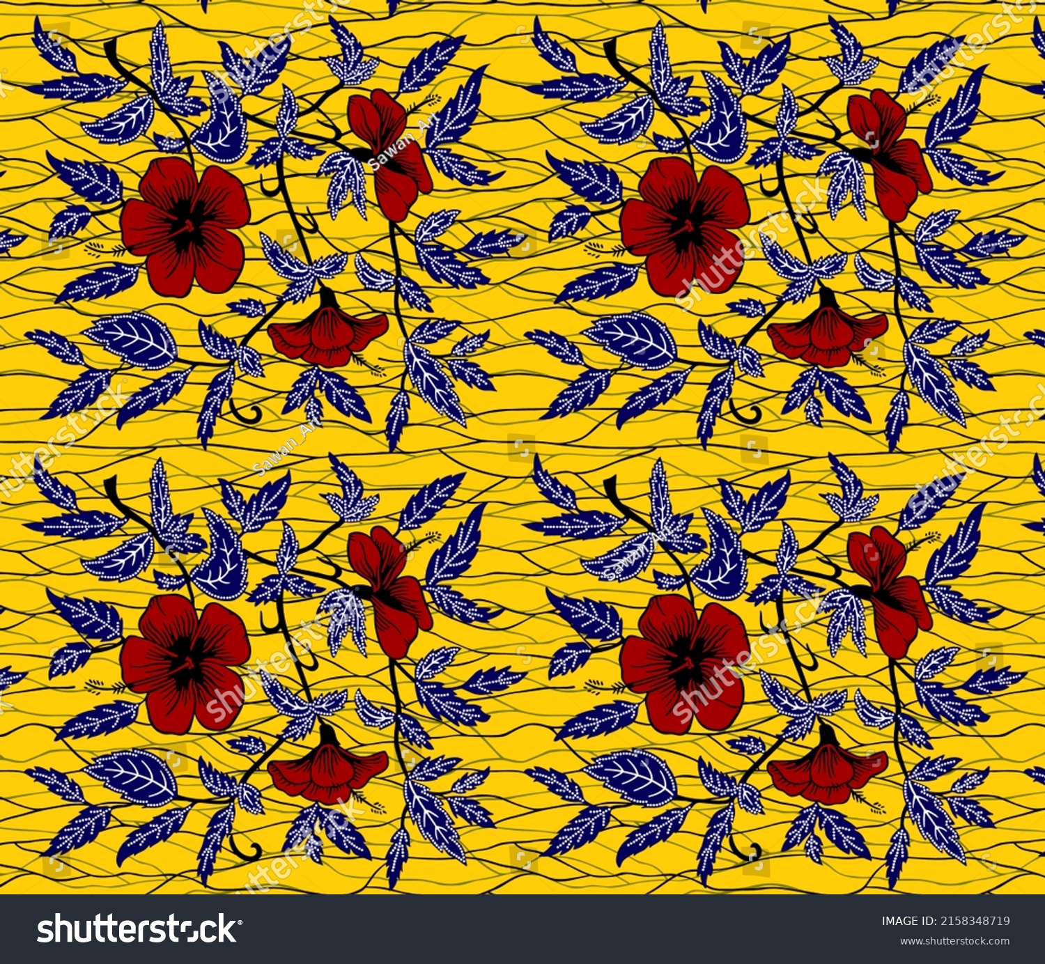Super Wax Java Batik Print Design Stock Illustration 2158348719 ...
