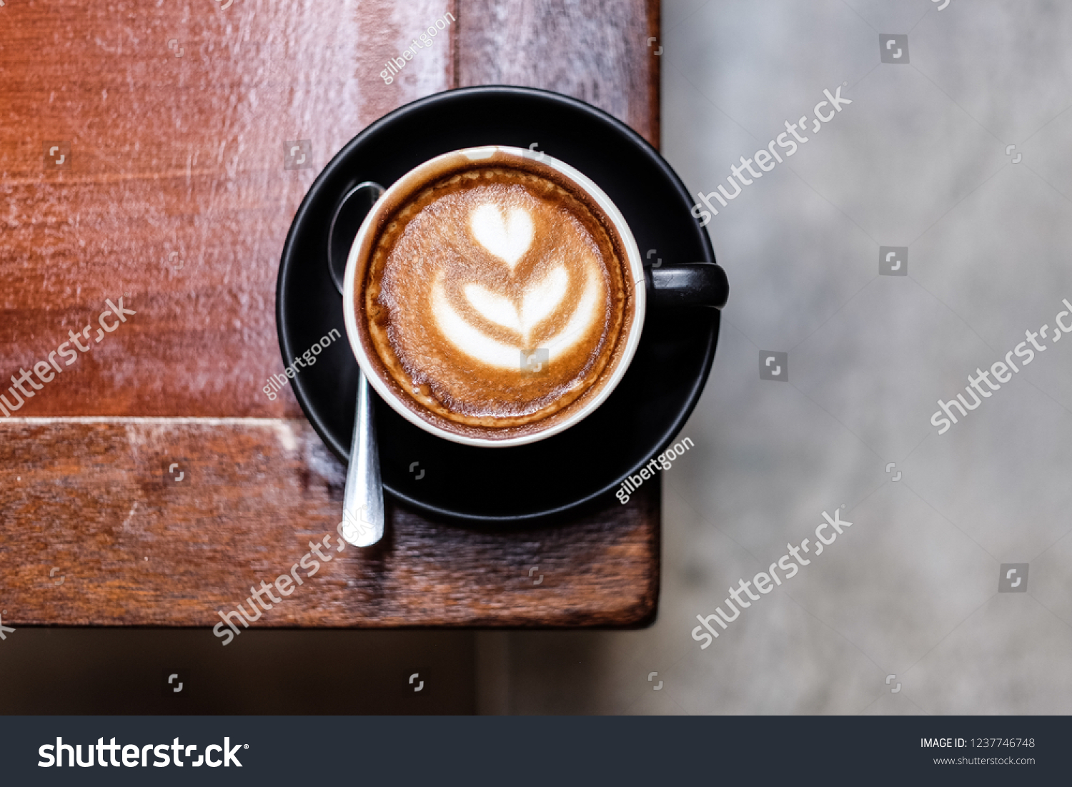 Table Top View Cafe Latte Stock Photo 1237746748 | Shutterstock