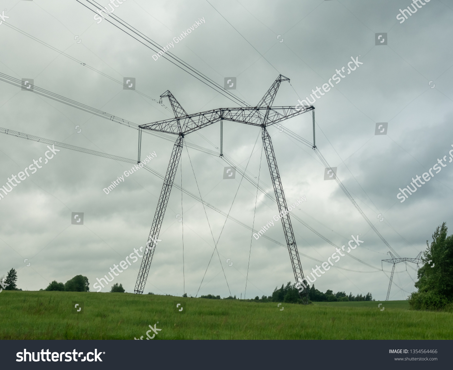 Tall Transmission Towers Powerlines Against Dark Stock Photo 1354564466 ... Tall Transmission Towers Powerlines Against Dark Stock Photo 1354564466 ...
