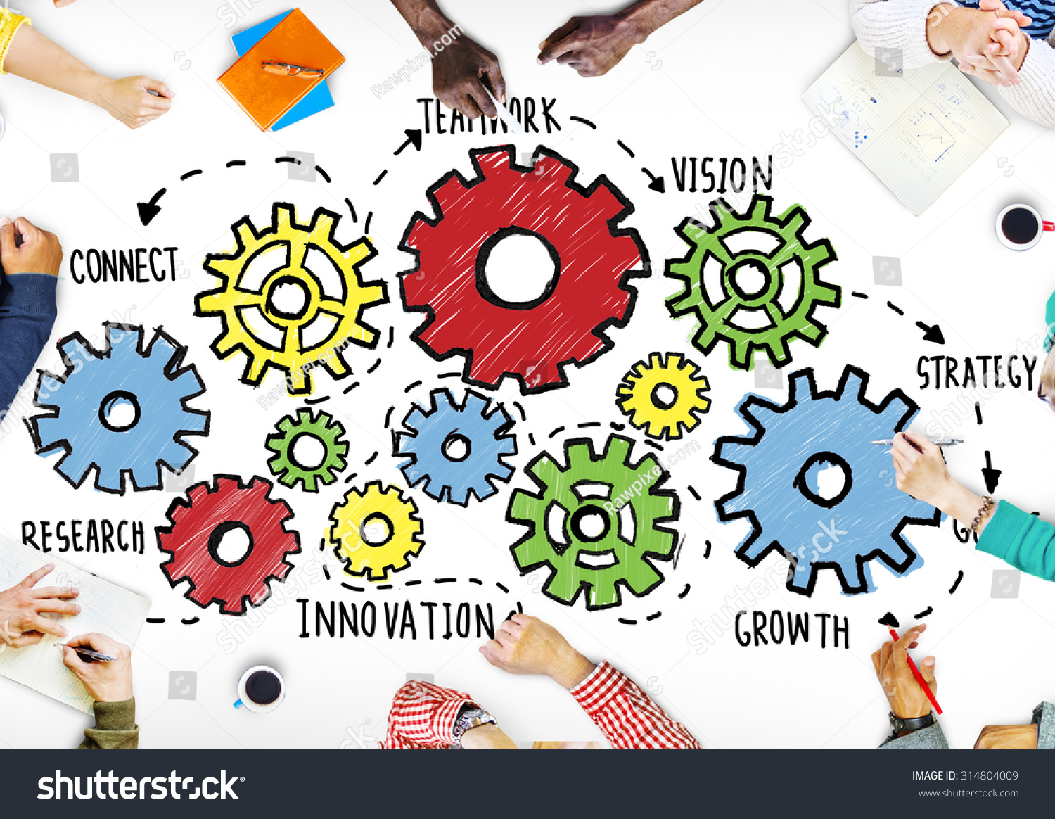 Team Functionality Industry Teamwork Connection Technology Stock Photo ...