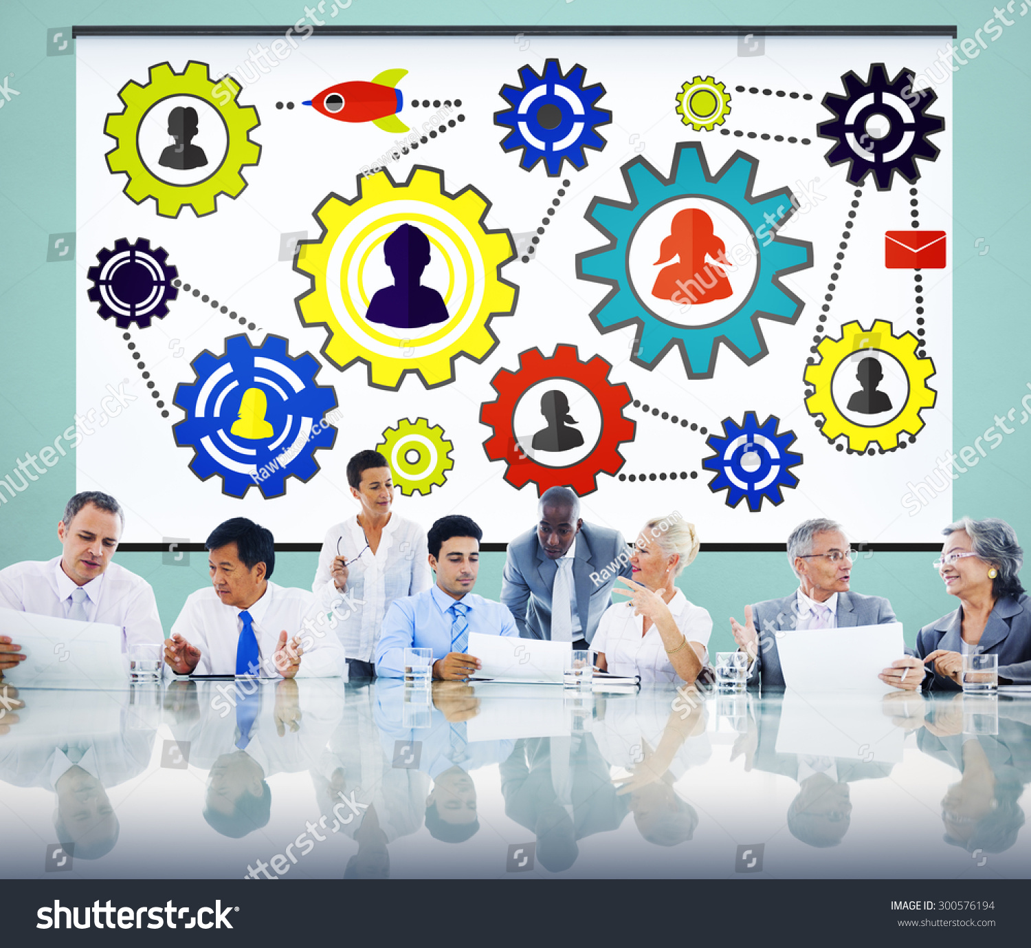 Team Functionality Teamwork Connection Technology Concept Stock Photo ...