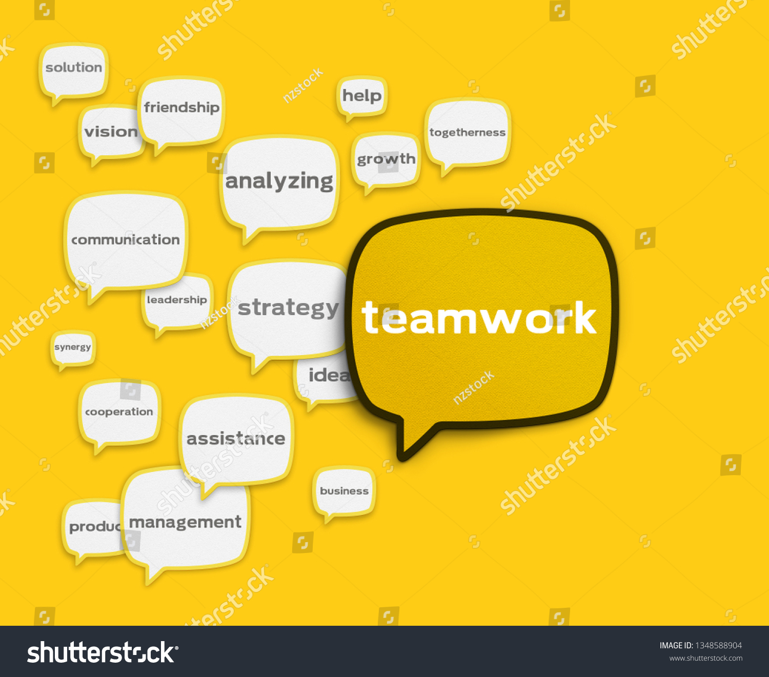 Teamwork Speech Bubbles 스톡 일러스트 1348588904 | Shutterstock